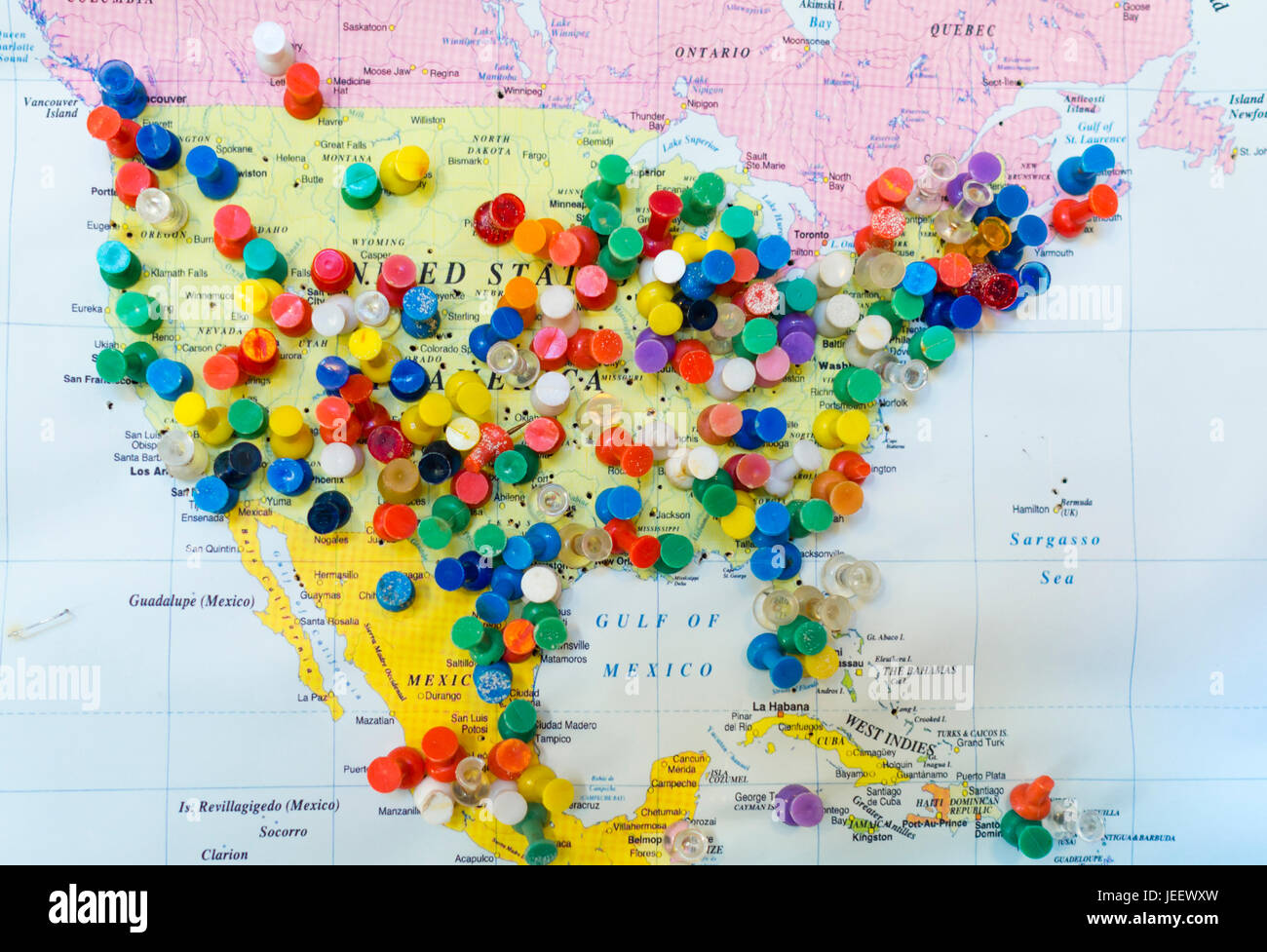 Pushpin map usa