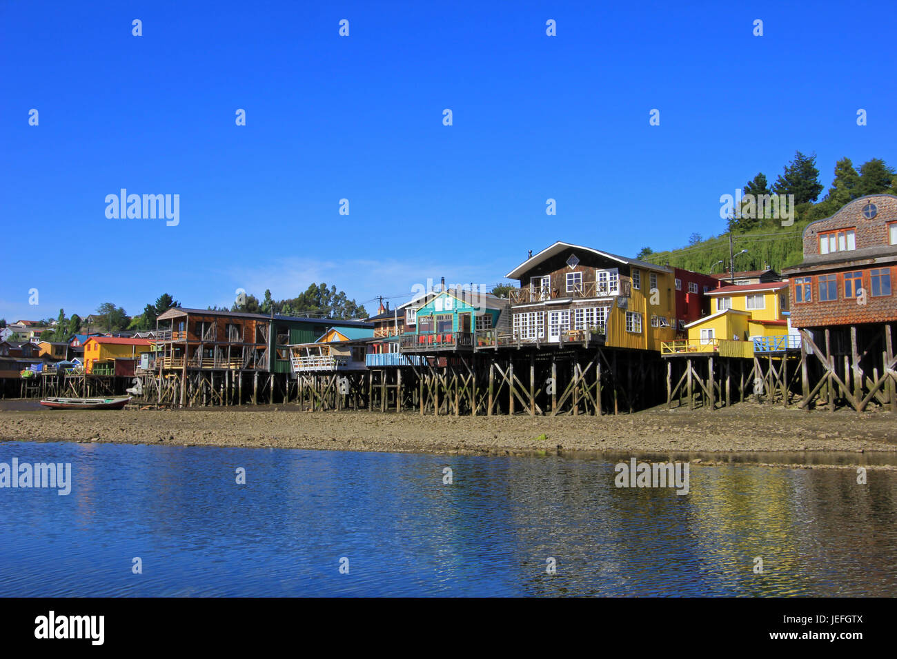 Palafito Häuser auf Stelzen in Castro, Chiloé Insel, Patagonien, Chile ...