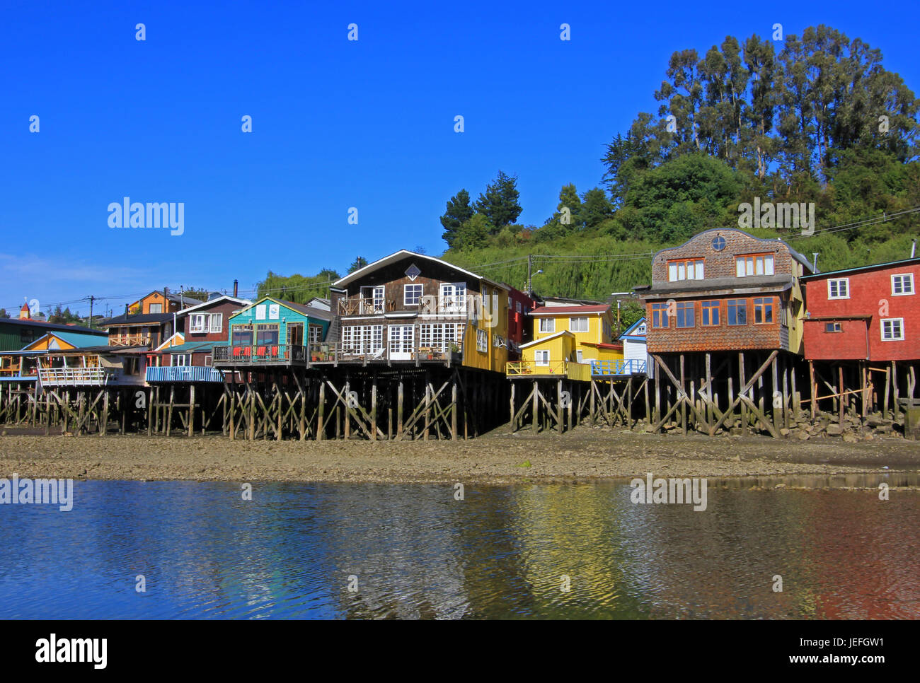 Palafito Häuser auf Stelzen in Castro, Chiloé Insel, Patagonien, Chile ...