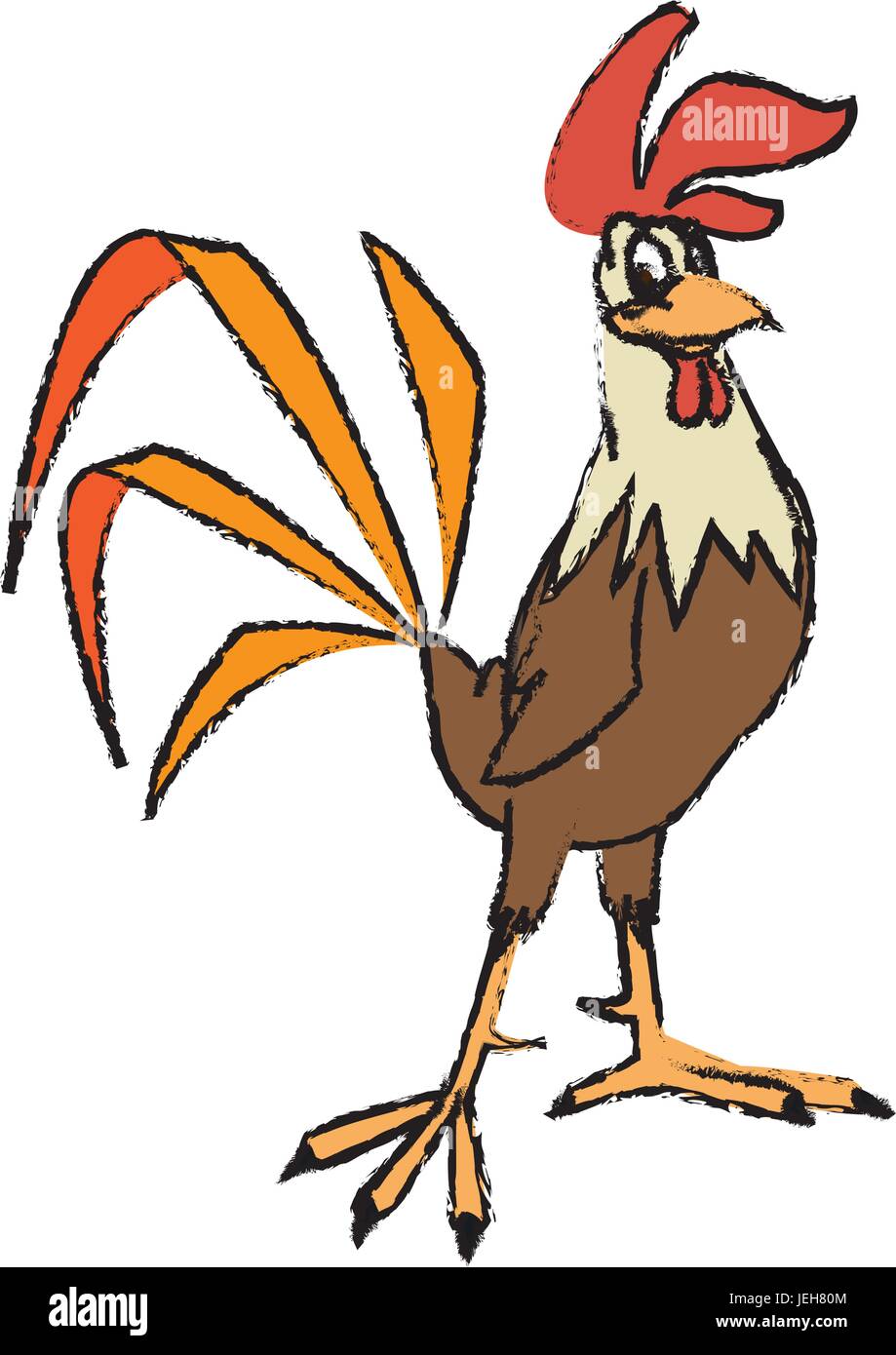 lustige Comicfigur Schwanz Comic-Hahn Stock-Vektorgrafik - Alamy