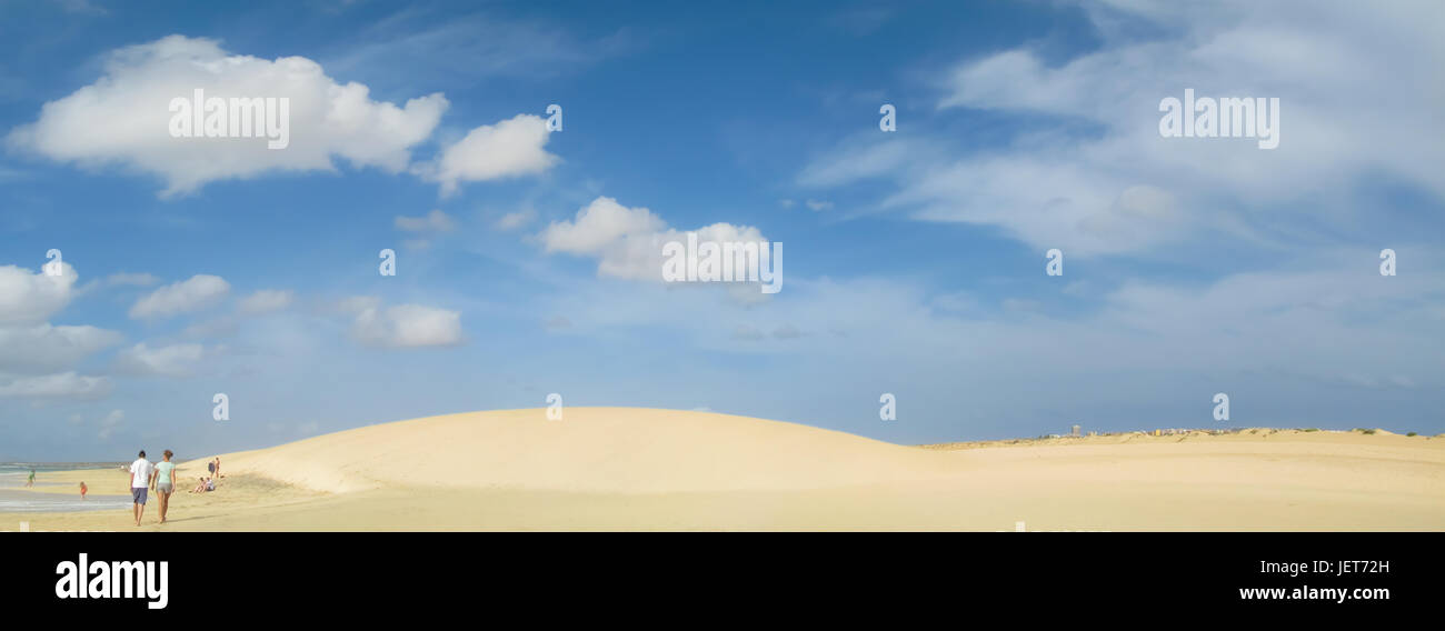 Panorama Insel von Sal Kap-Verde Inseln, einsamen Dünen auf einer Insel ...