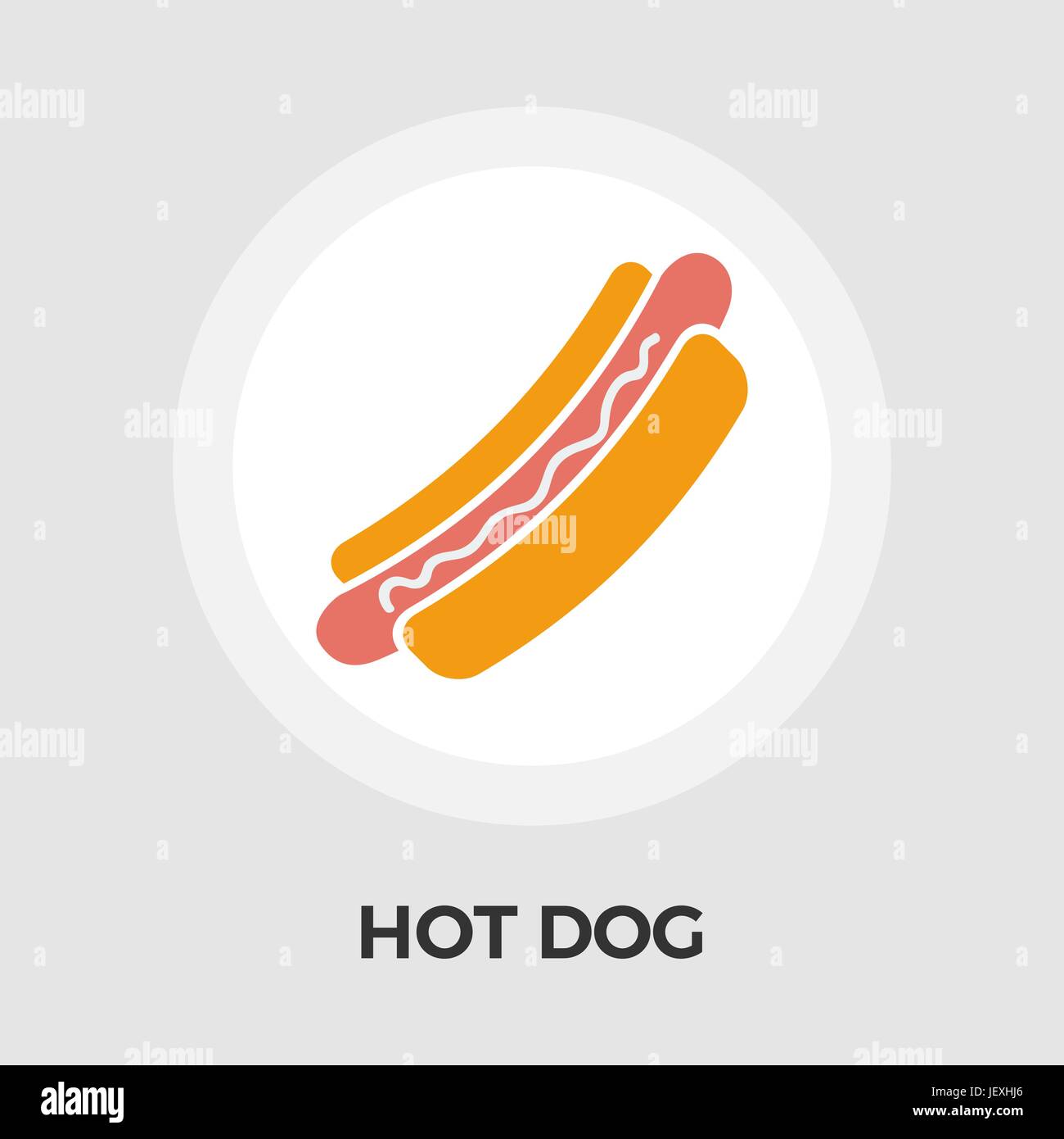 Hot-Dog-Symbol Vektor. Flach-Symbol auf dem weißen Hintergrund isoliert ...