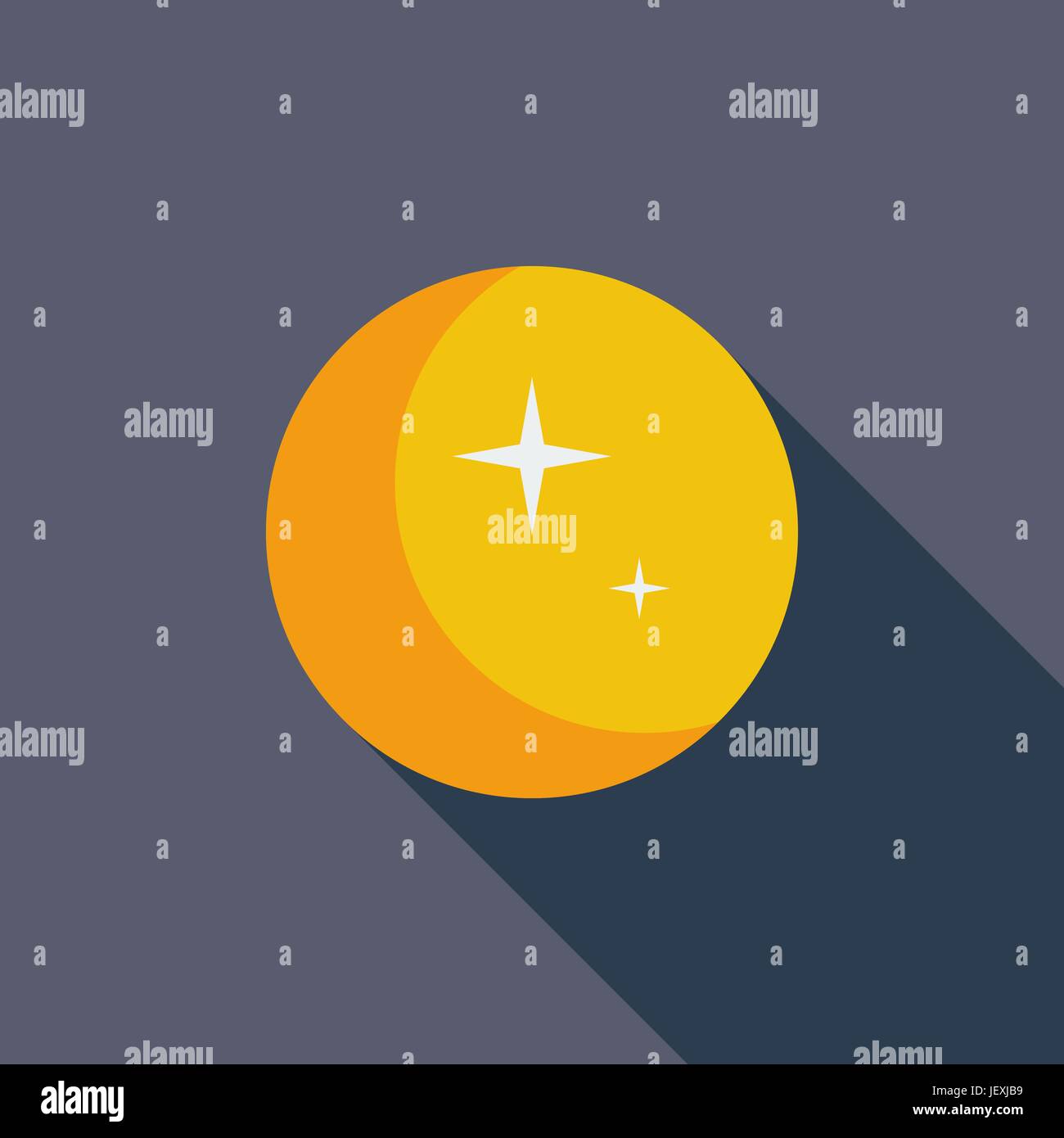 Mond-Symbol. Flache Vektor zugehörige Symbol mit langen Schatten für ...