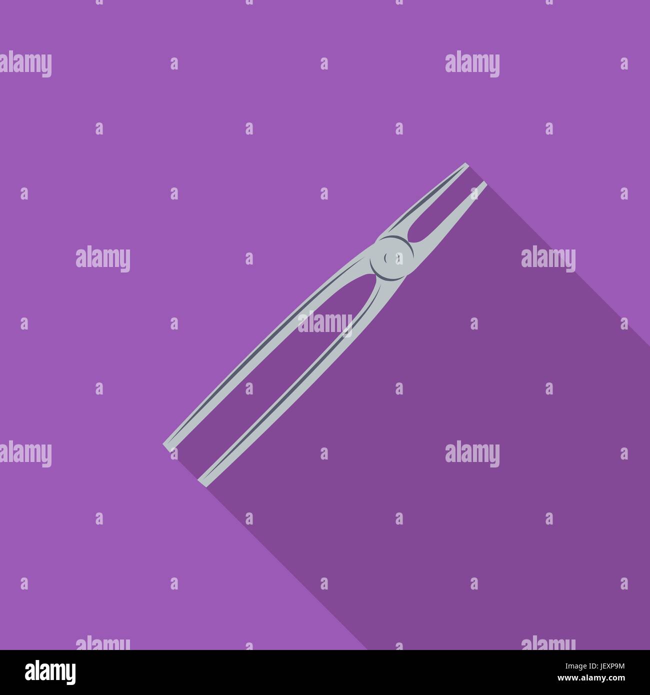 Tong-Symbol. Flache Vektor zugehörige Symbol mit langen Schatten für ...