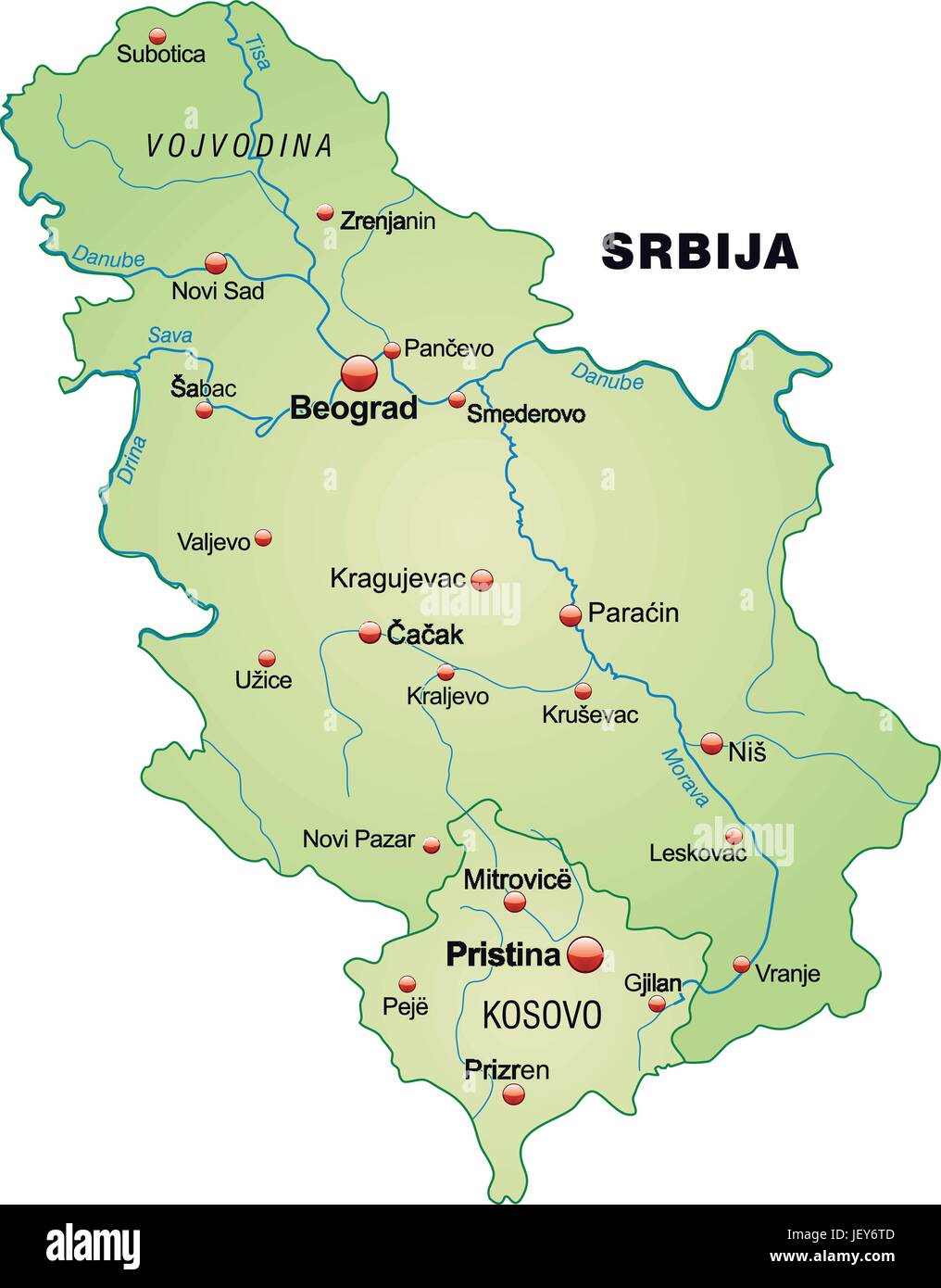 Serbia map -Fotos und -Bildmaterial in hoher Auflösung – Alamy