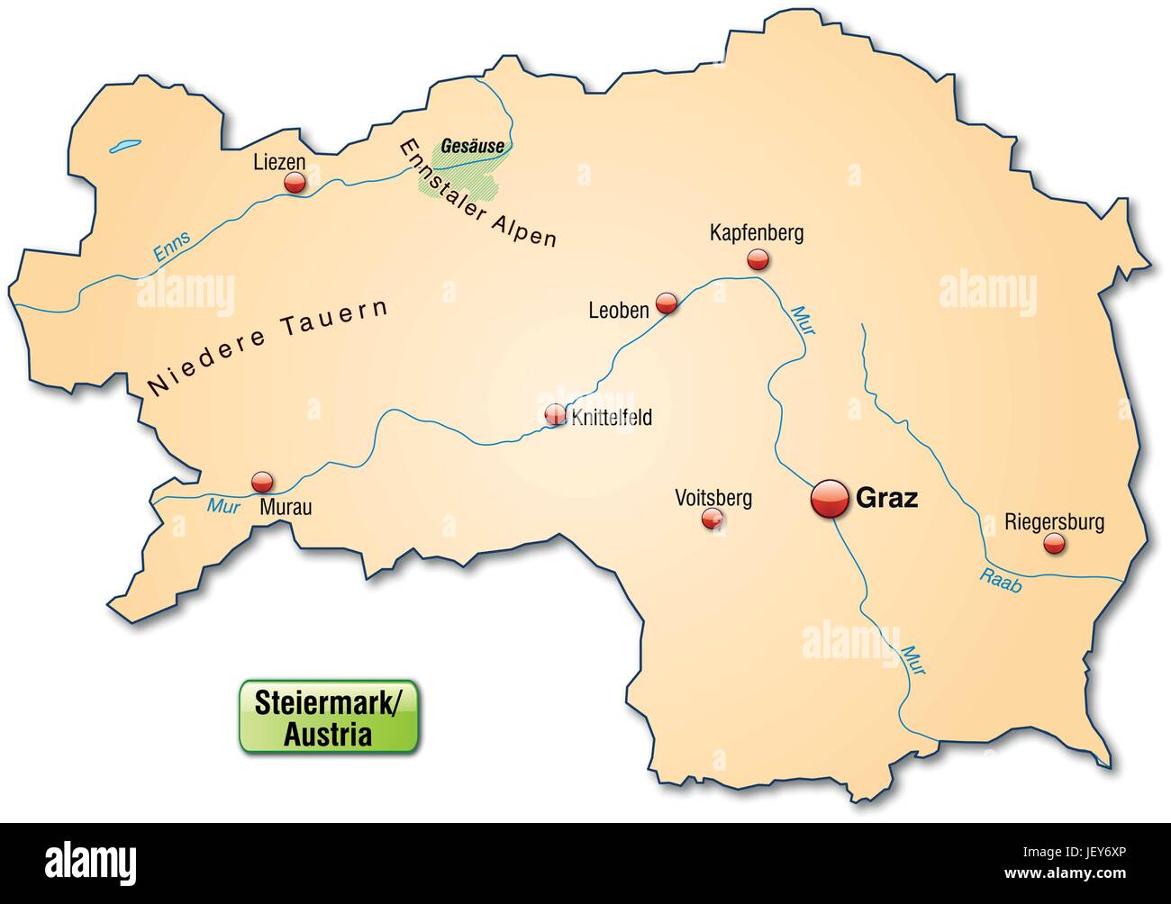 Karte, Gliederung, Steiermark, Grenzen, Kanton, Kantone, Atlas ...