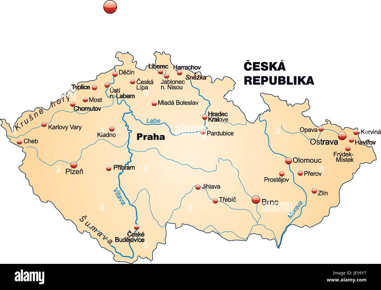 Karte, Gliederung, Tschechien, Grenzen, Atlas, Karte der Welt, Karte ...