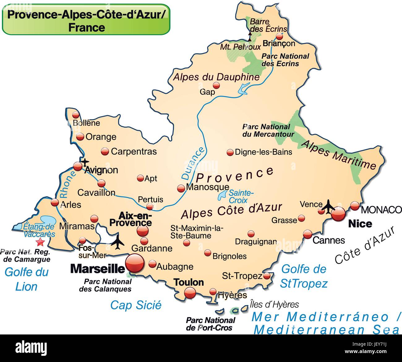 Karte Der Provence Frankreich