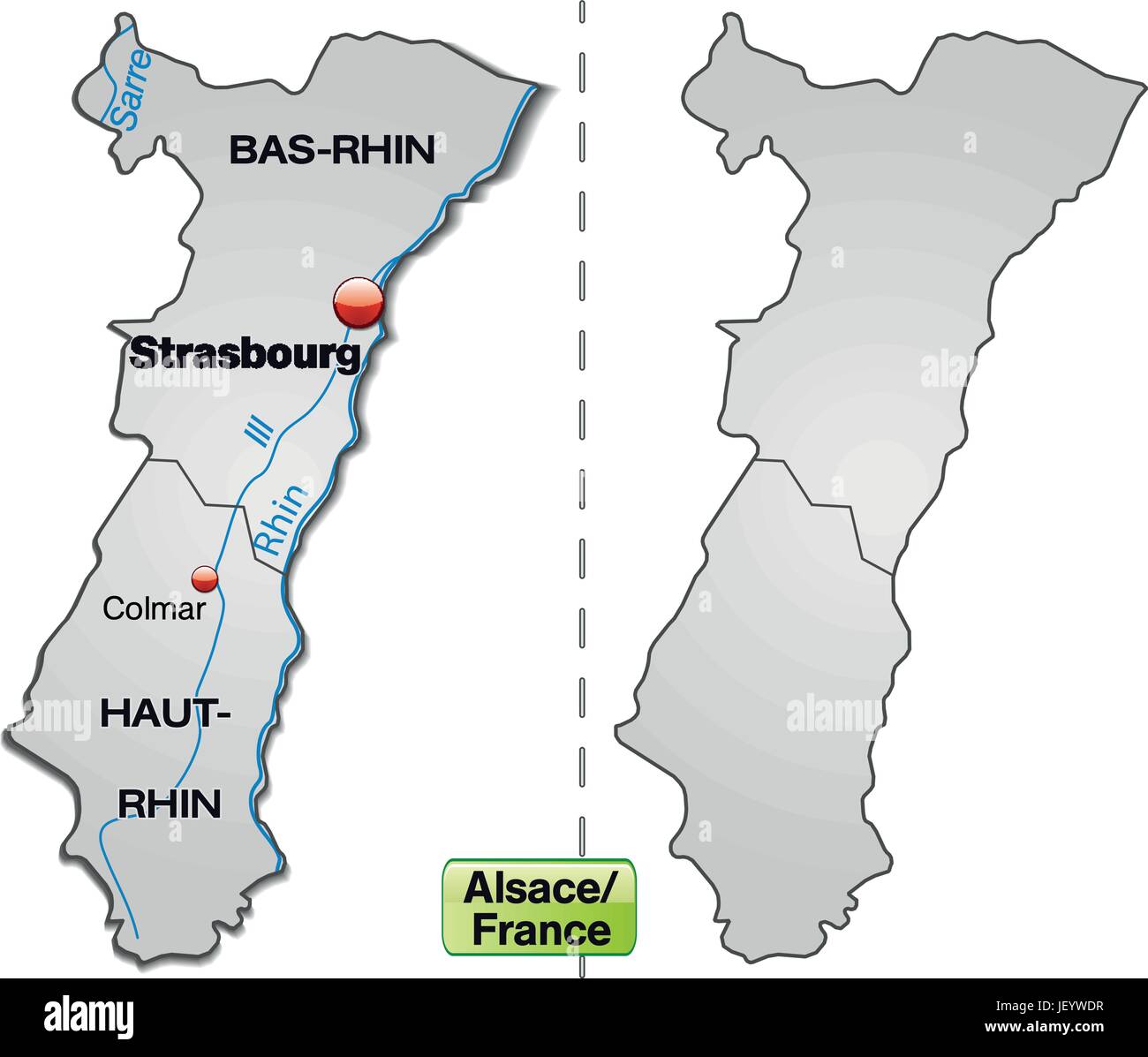 Elsass map Stock-Vektorgrafiken kaufen - Alamy