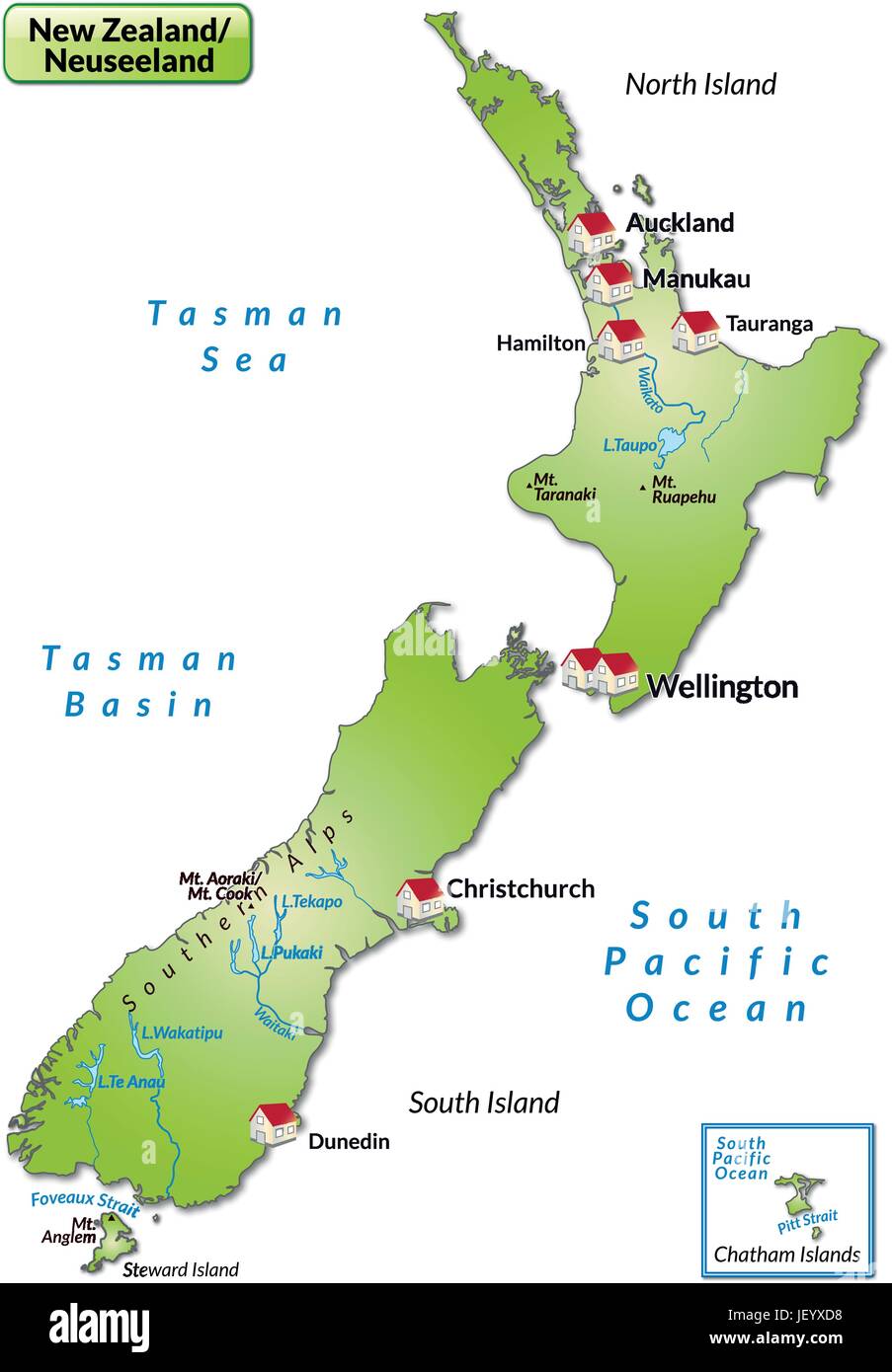 Neuseeland landkarte -Fotos und -Bildmaterial in hoher Auflösung – Alamy