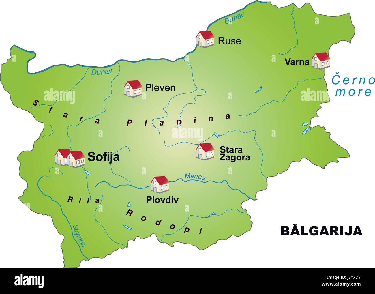 Bulgaria Map Stockfotos und -bilder Kaufen - Alamy