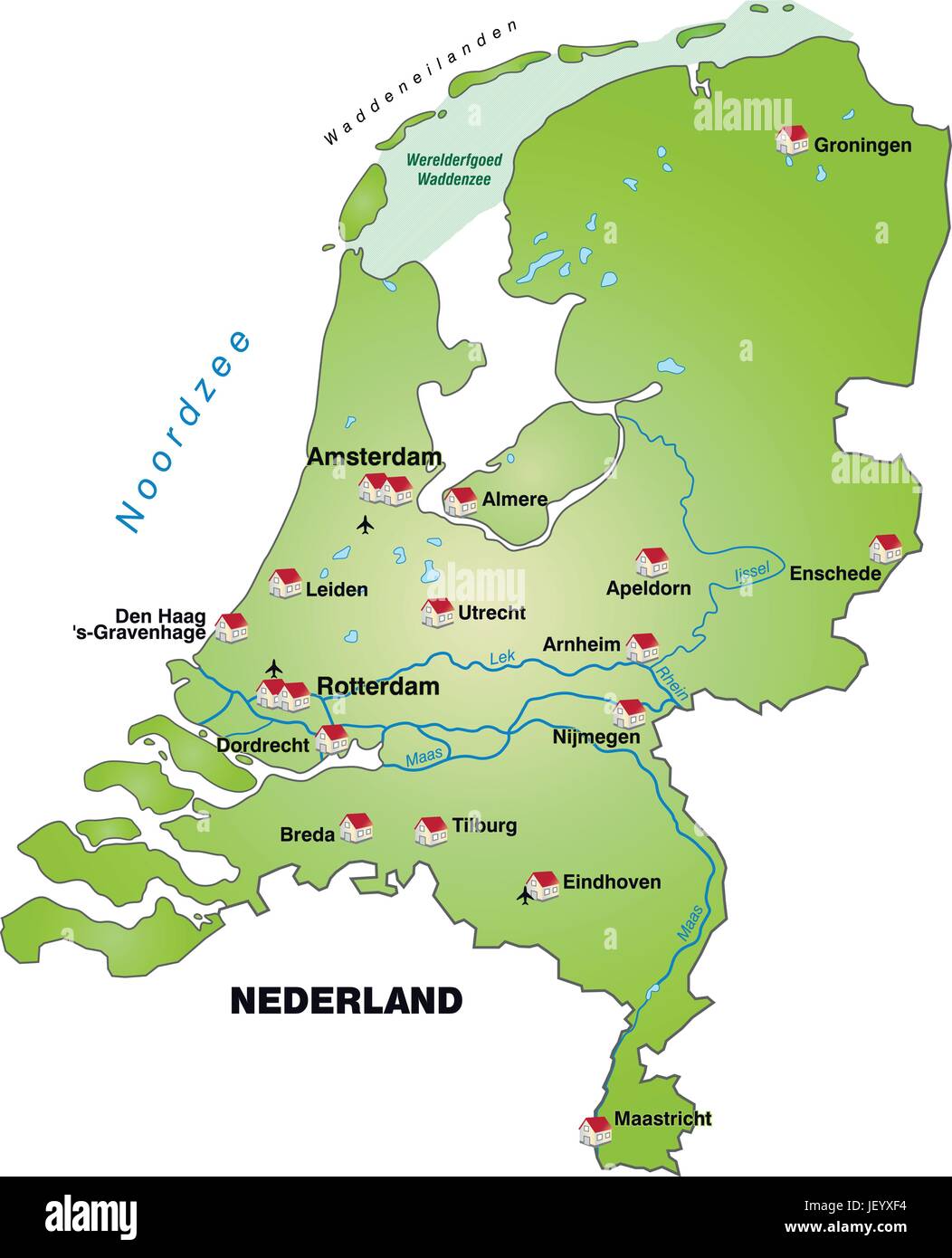 Niederlande, Gliederung, Grenzen, Atlas, Karte, Weltkarte, Landkarte ...