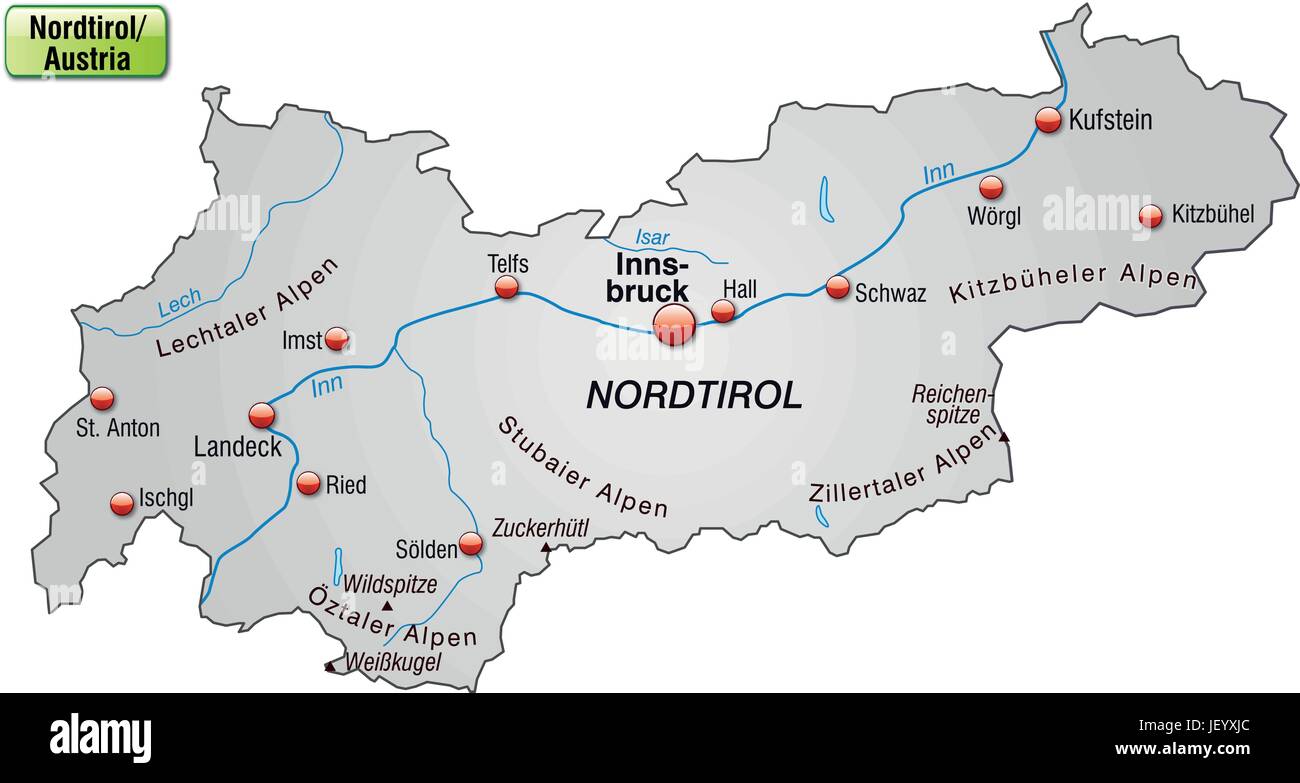 Karte, Gliederung, Tirol, Grenzen, Kanton, Kantone, Atlas, Weltkarte ...