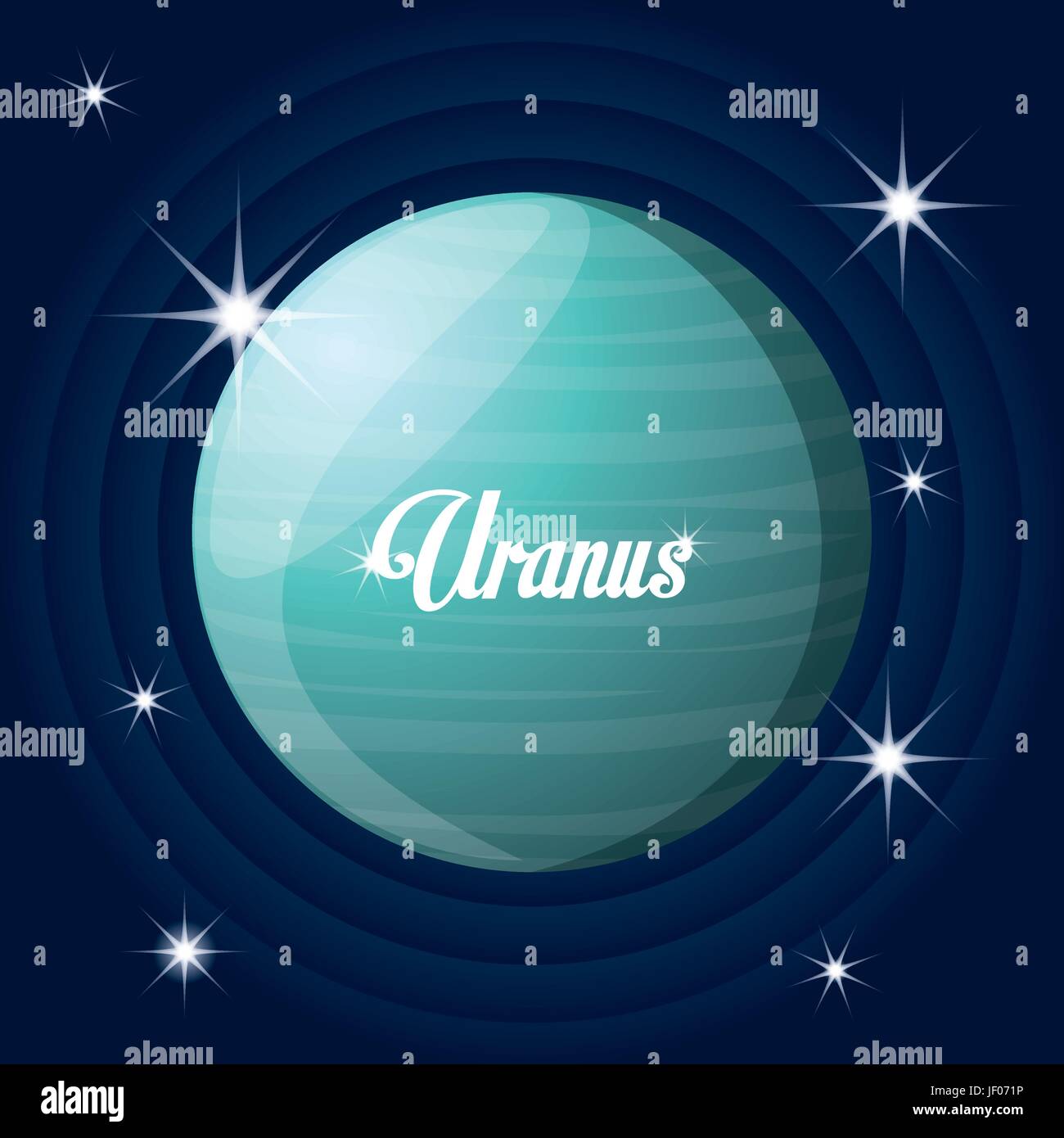Uranus-Planeten im Sonnensystem-Erstellung Stock-Vektorgrafik - Alamy