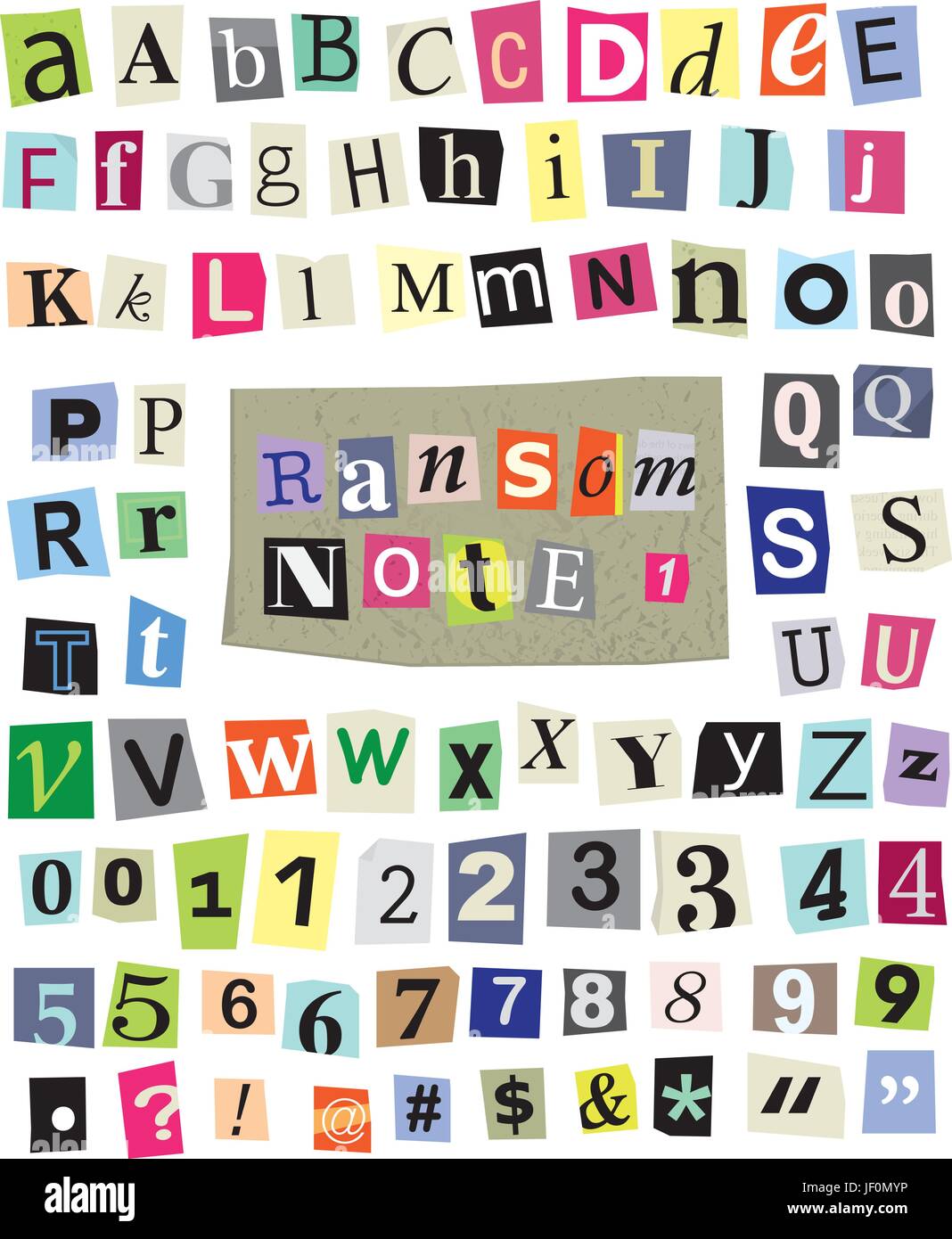 Zeitung, Zeitschrift, Erpressung, isoliert, Buchstaben, Schrift ...