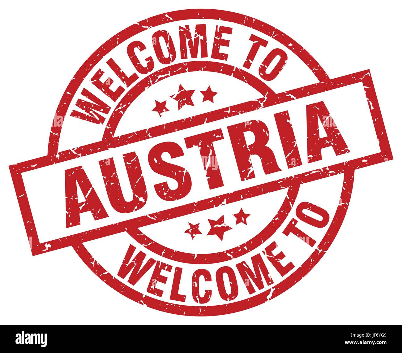 Herzlich Willkommen Sie in Österreich rote Stempel Stock-Vektorgrafik ...