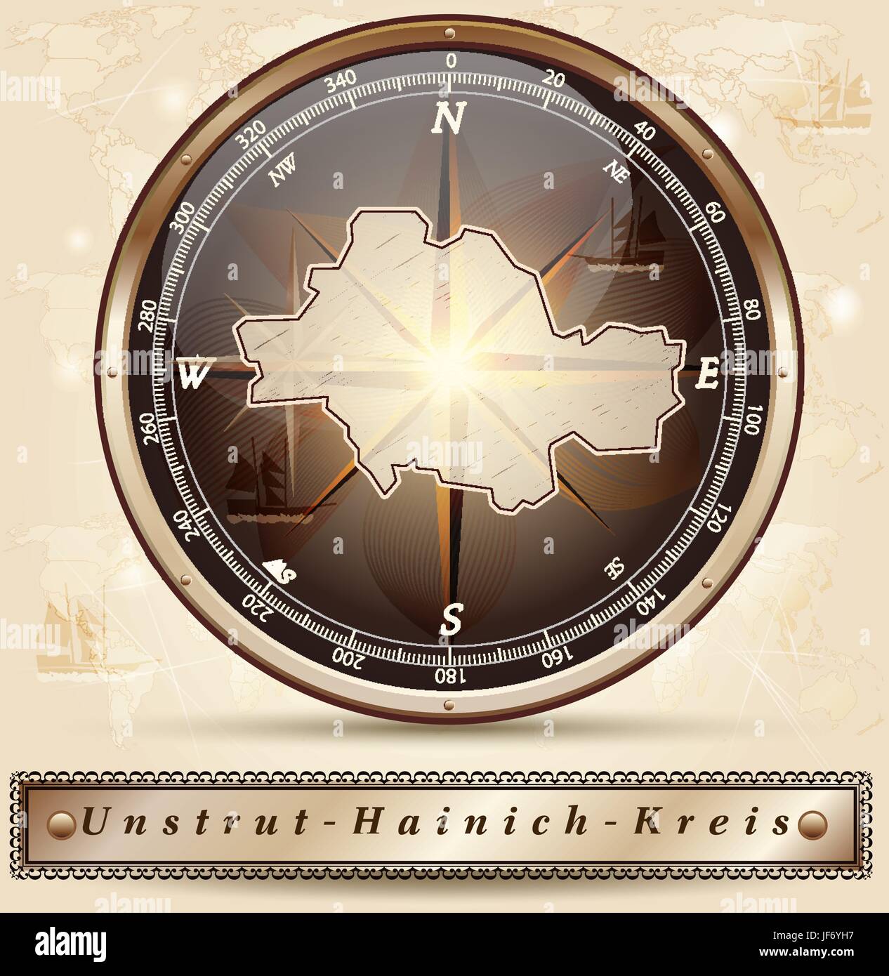 Karte von unstrut-Hainich-kreis Stock-Vektorgrafik - Alamy