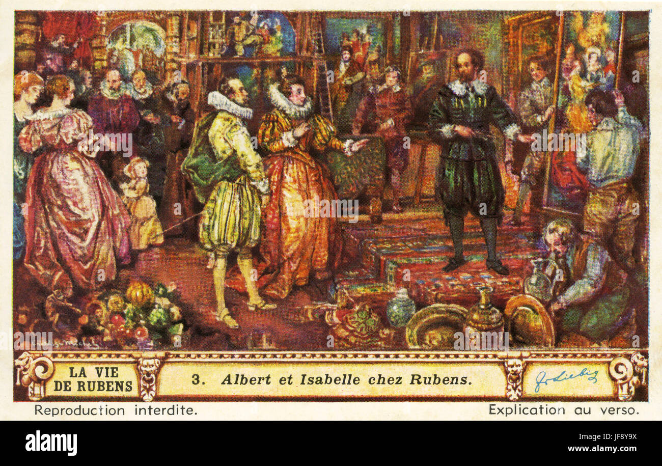 Archudke Albert und Erzherzogin Isabella besuchen das Studio von Rubens ...