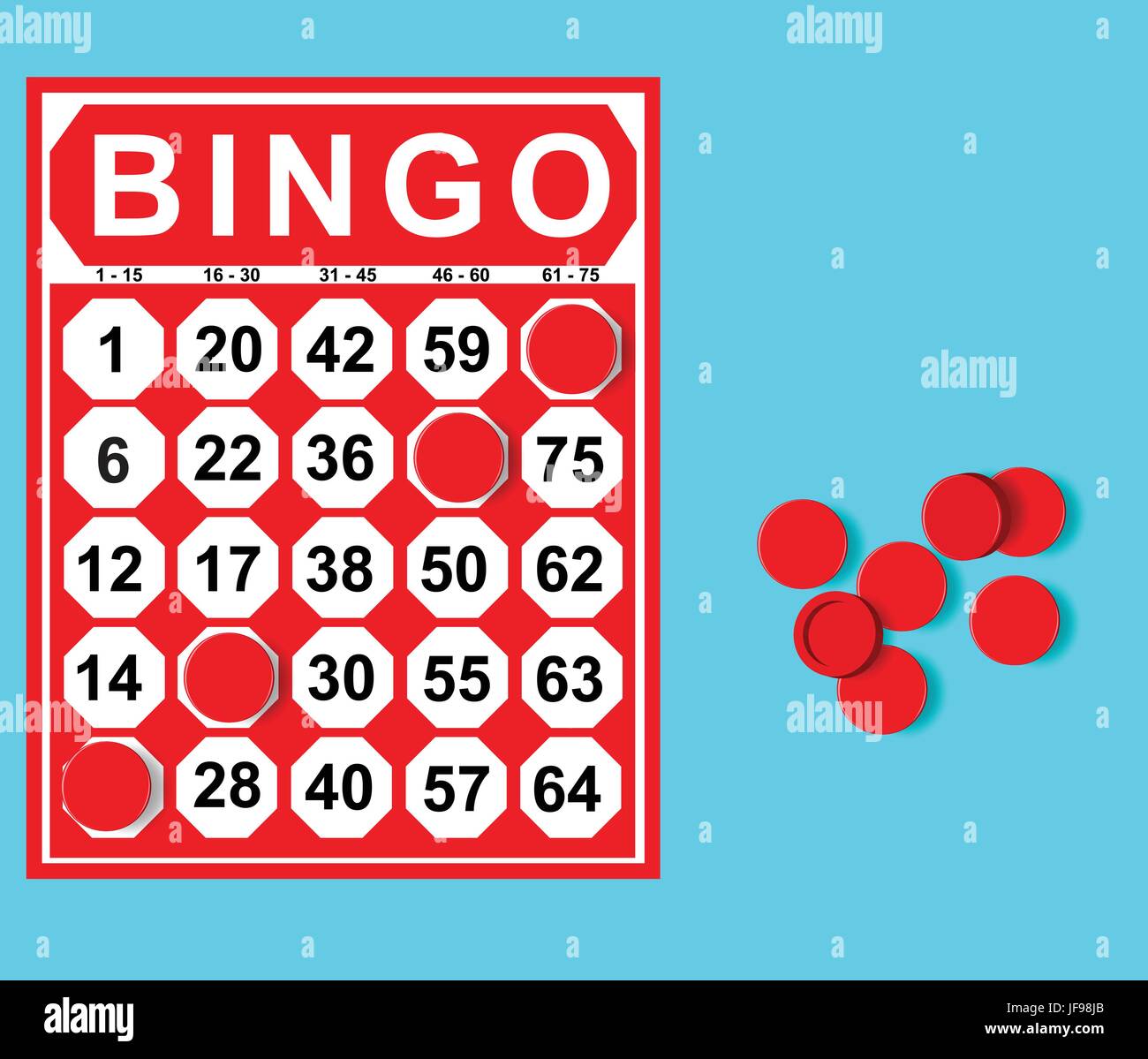 Illustration der Bingo-Karte Stock-Vektorgrafik - Alamy