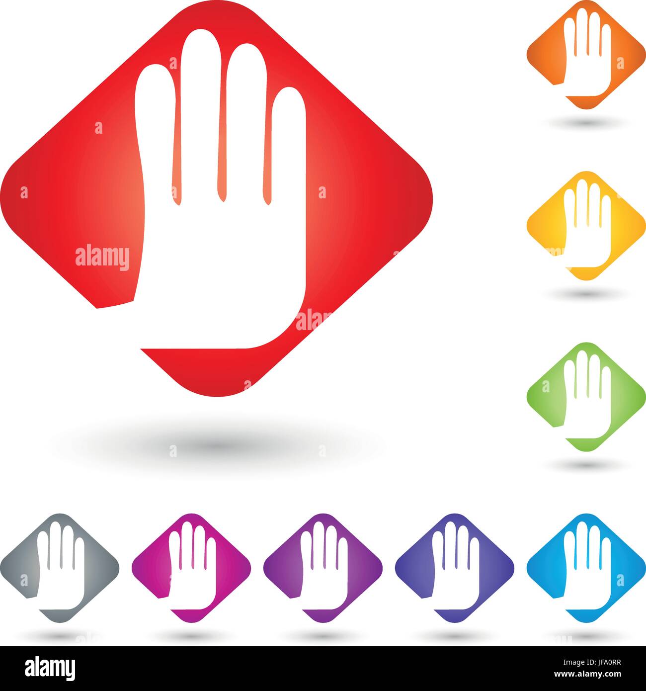 Pictogram hand stop signal image Stock-Vektorgrafiken kaufen - Alamy