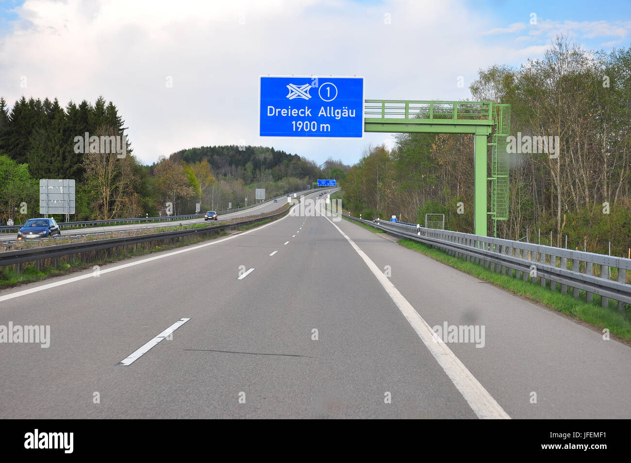 Deutschland, Bayern, oberen Allgäu, Autobahn, Schilder, A7 ...