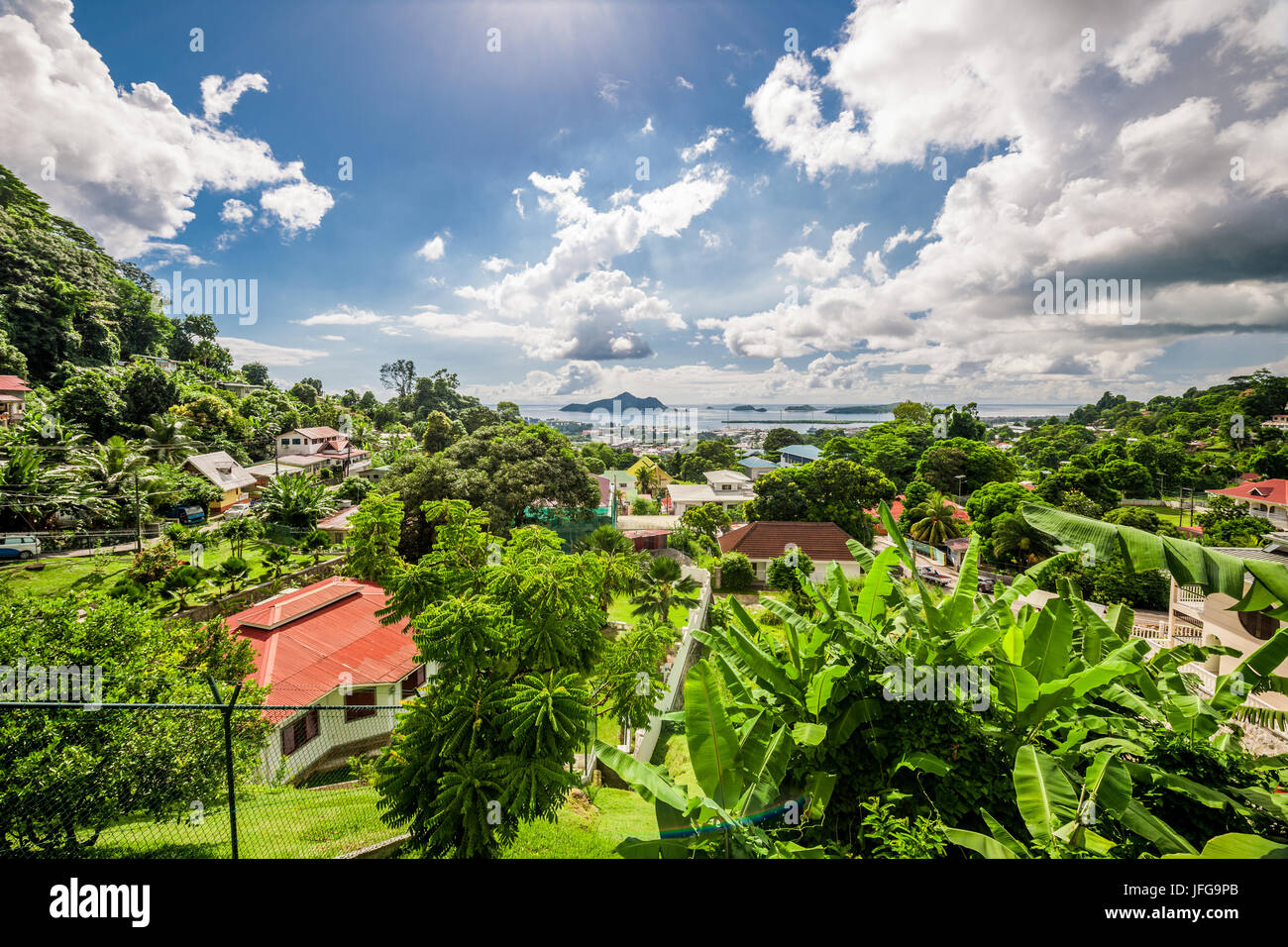 Blick auf den Seychellen Hauptstadt Victoria Stockfotografie - Alamy