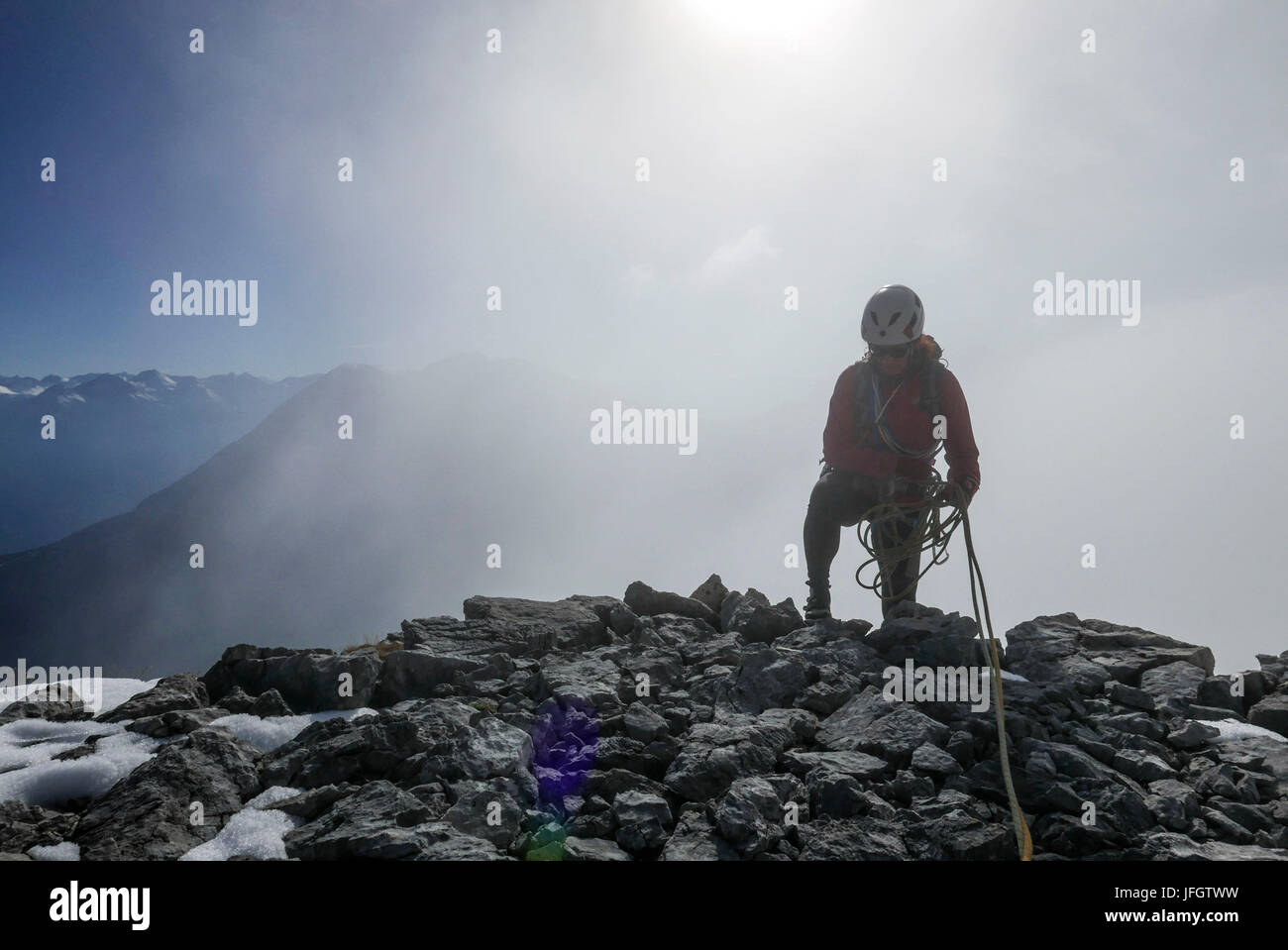 Bergsteiger im westgrat der schusselkarspitze -Fotos und -Bildmaterial ...