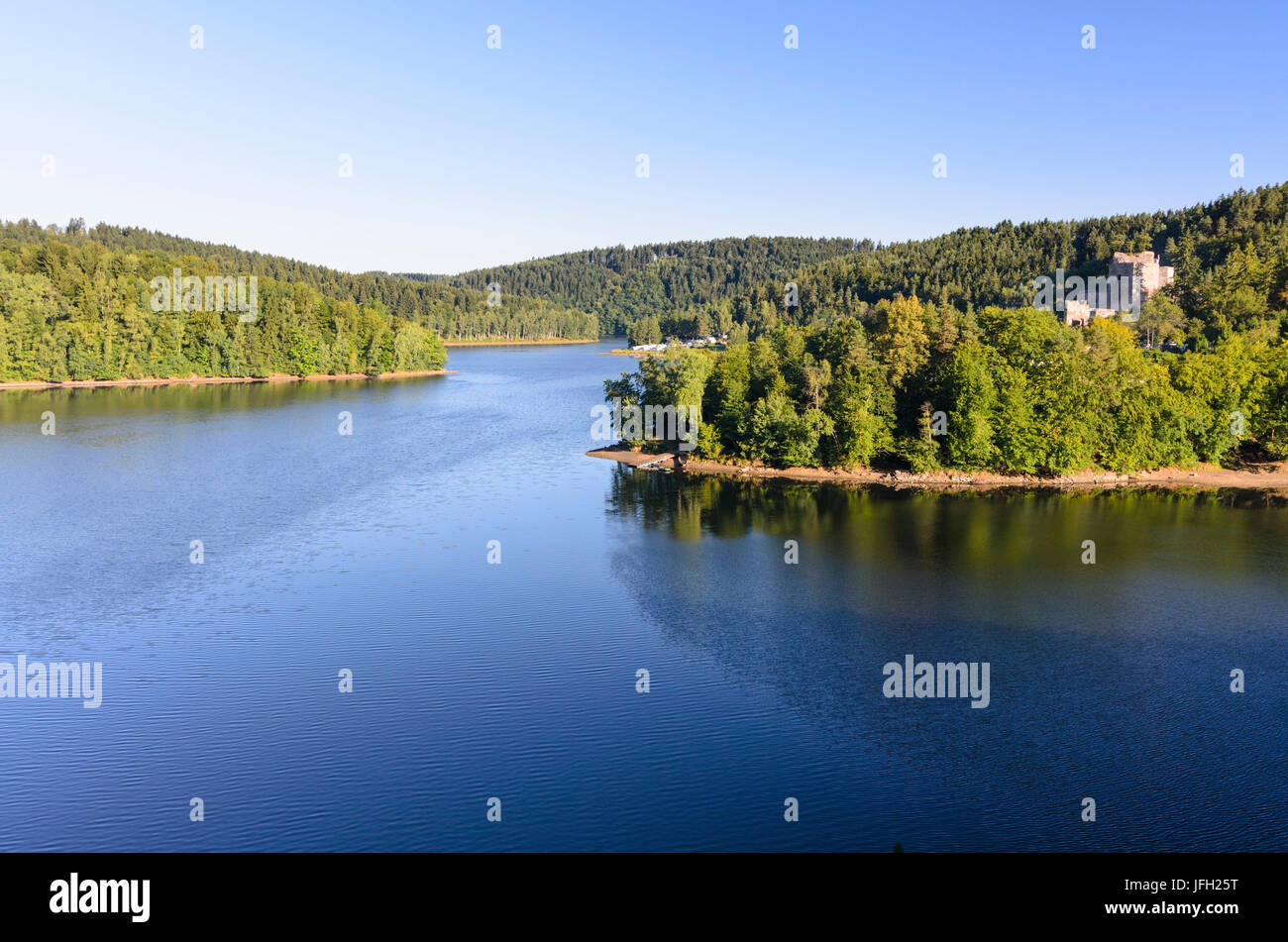 Burg Ruine Dobra Stausee Dobra Kamp, Österreich, Niederösterreich, Wald ...