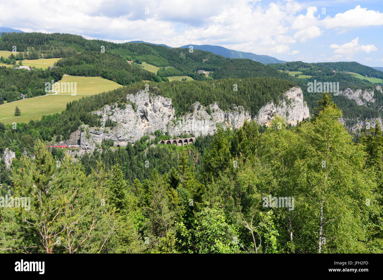 Semmeringbahn in der Weinzettelwand, Österreich, untere Österreich ...