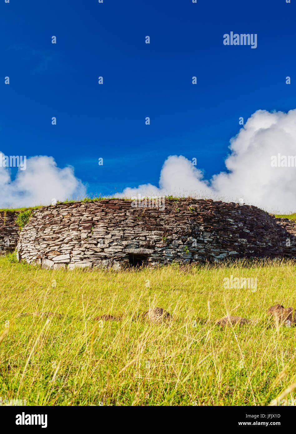Orongo Village, Nationalpark Rapa Nui, Osterinsel, Chile ...