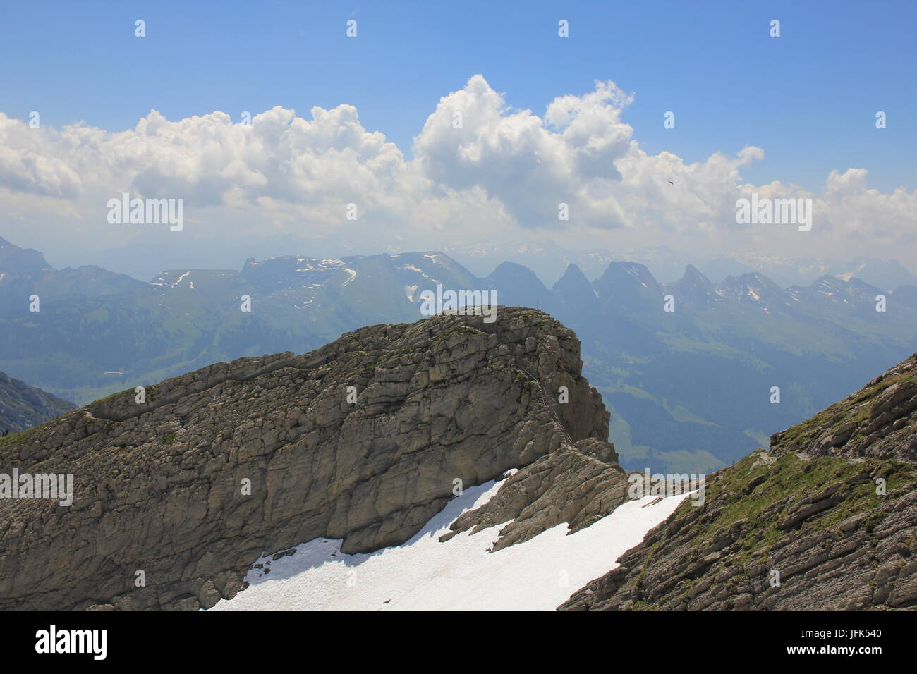 Lisengrat und Churfirsten Palette von Mount Santis, Schweiz gesehen ...