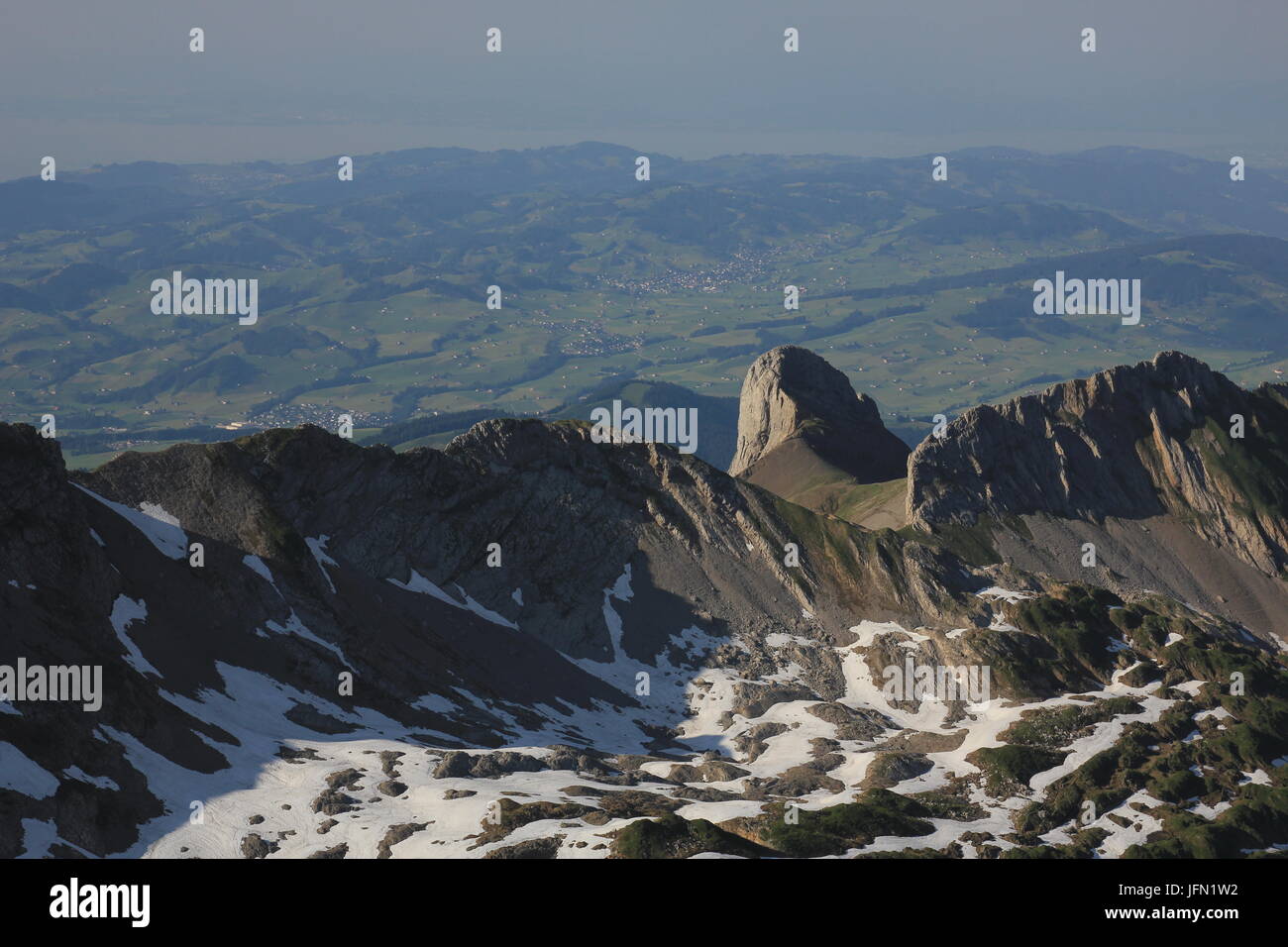 Felsen von Mount Santis, Kanton Appenzell gesehen Stockfotografie - Alamy