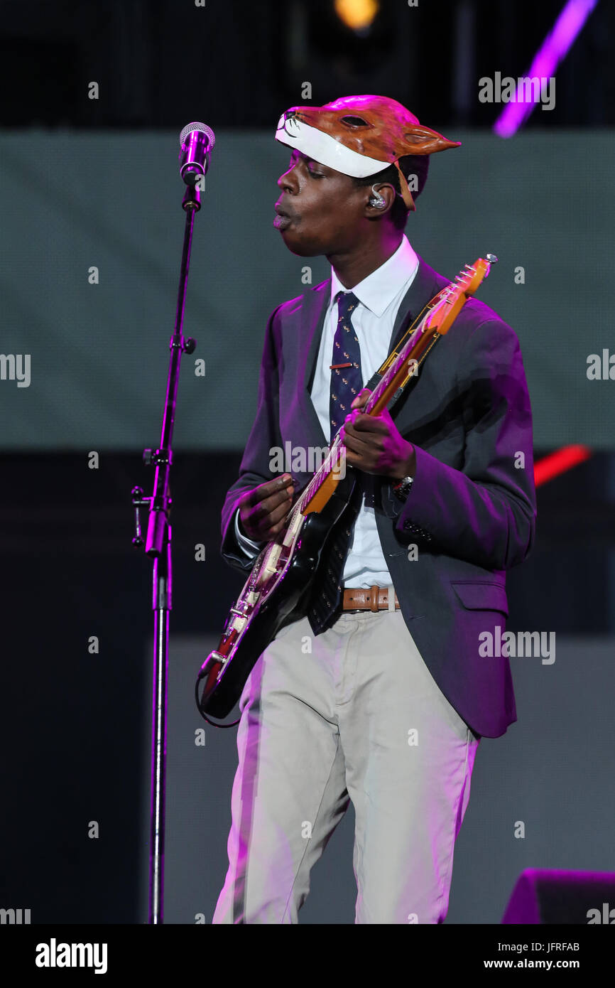 Karim Ouellet führt bei der St-Jean-Baptist-Show auf der Plains Of ...