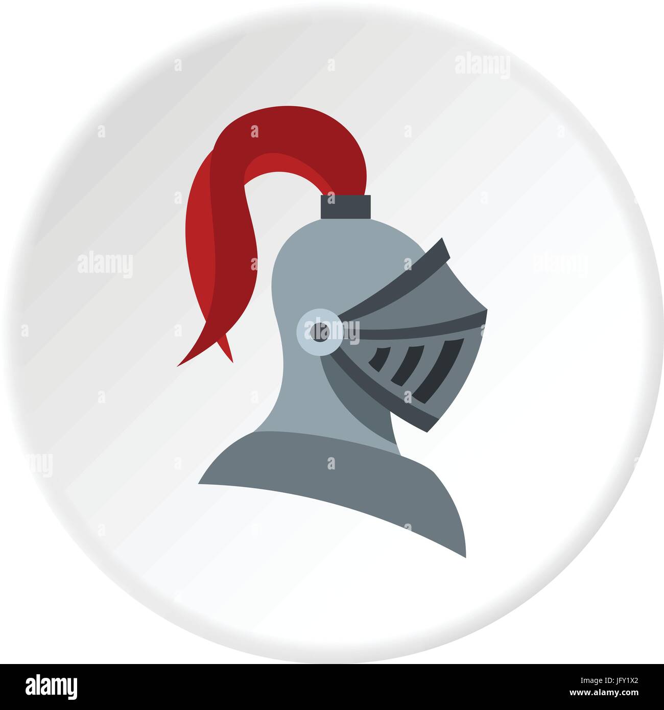 Mittelalterliche Ritter Helm Symbol Kreis Stock-Vektorgrafik - Alamy