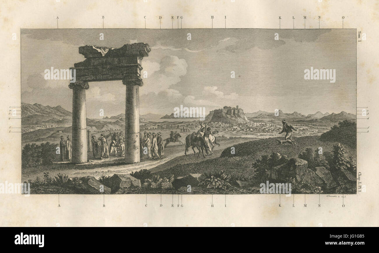 Allgemeine Ansicht von Athen, die Charts der wichtigsten ...