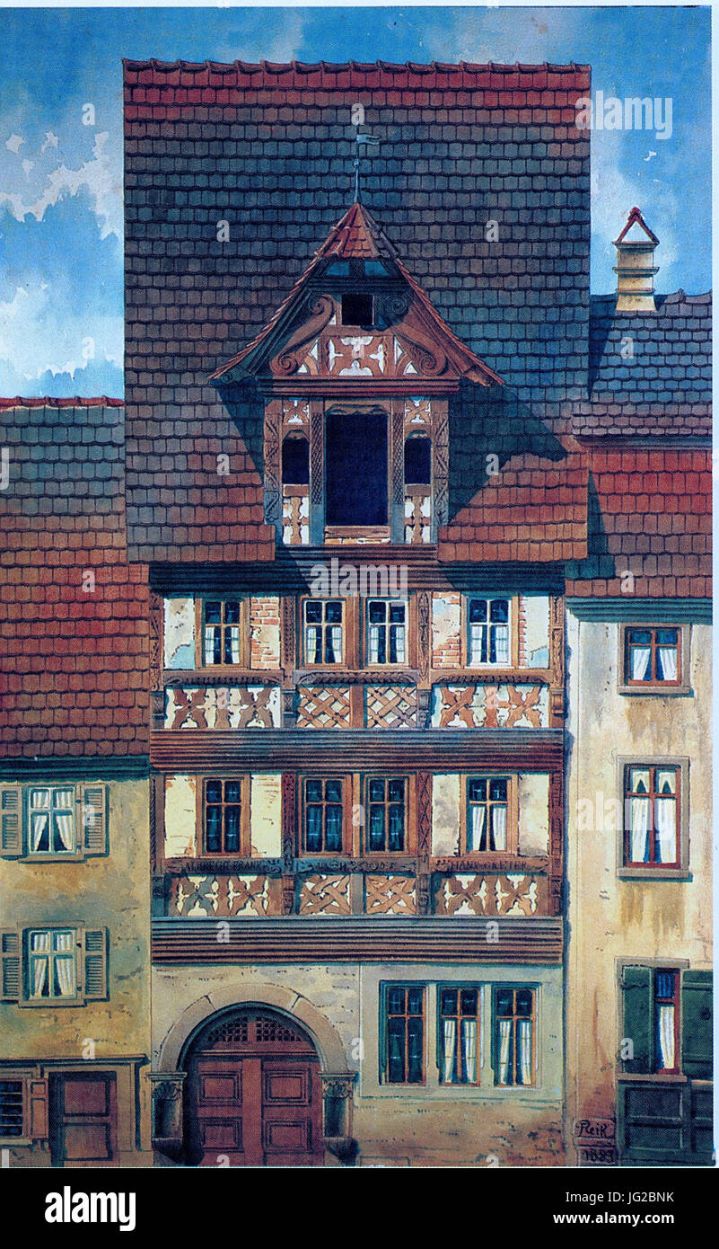 Johann Friedrich Reik (1836-1904), Aquarell, Gräterhaus, Gelbinger ...