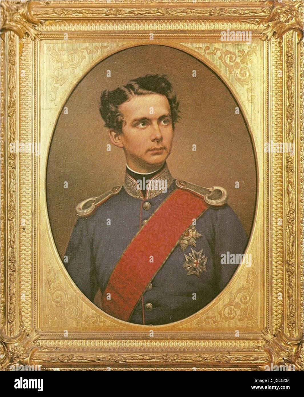 König Ludwig II in Bayerischer Generalsuniform Stockfotografie - Alamy