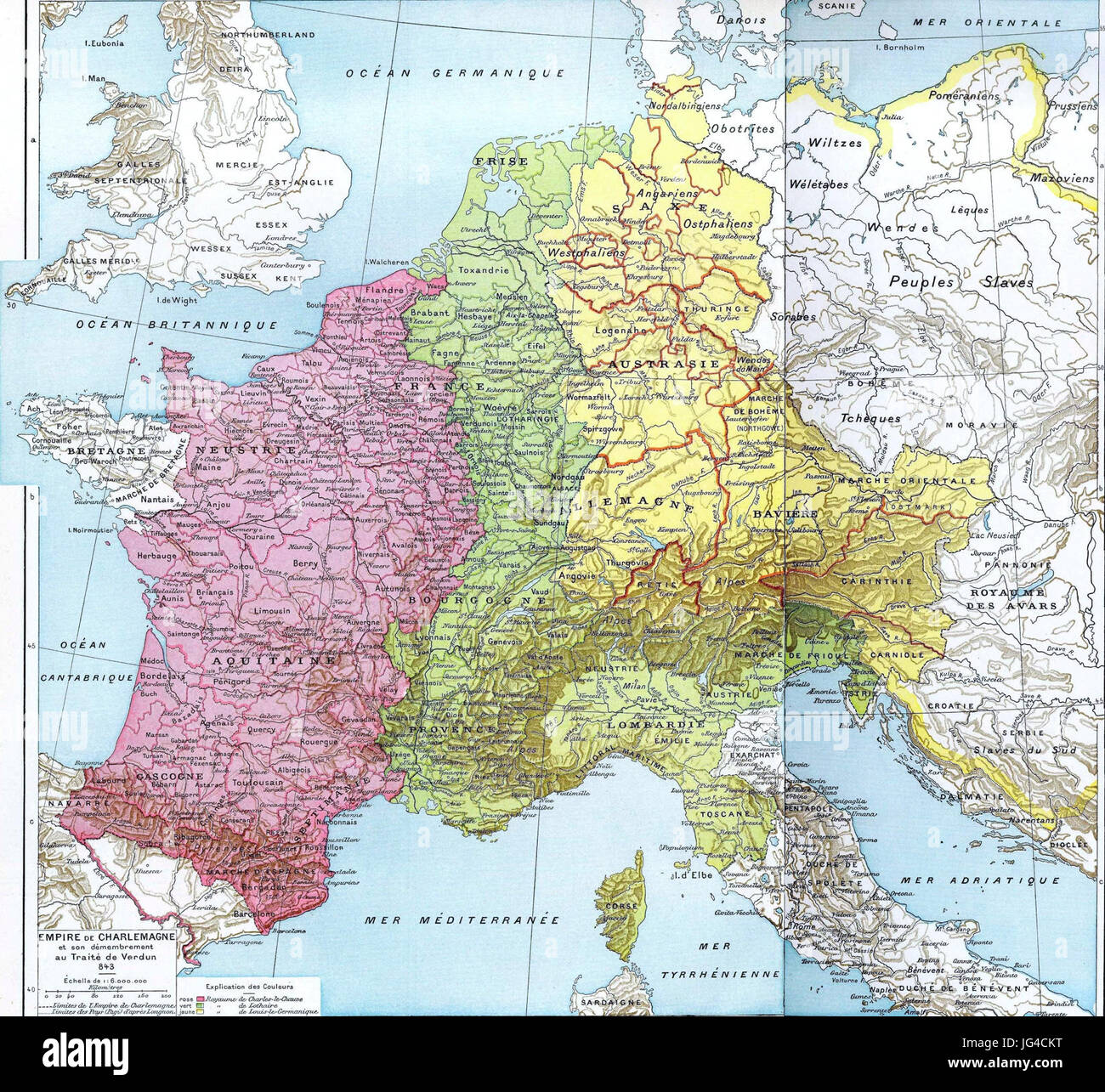 Partage de l ' Empire Carolingien au Traité de Verdun En 843 ...