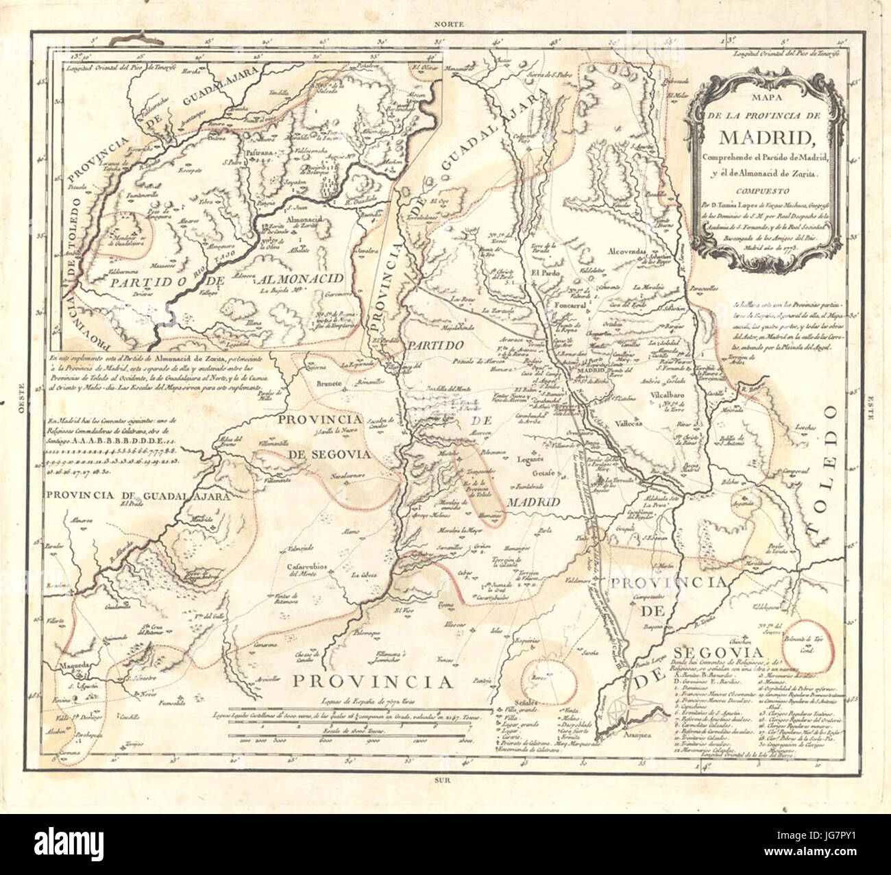 Tomás López de Vargas Machuca (1773) Mapa De La Provincia de Madrid ...
