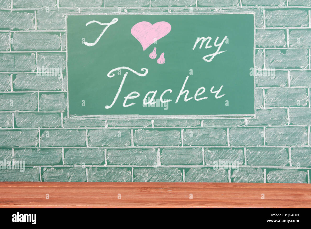 Ich liebe meine Lehrerin, lustige Schule Nachricht Stockfotografie - Alamy