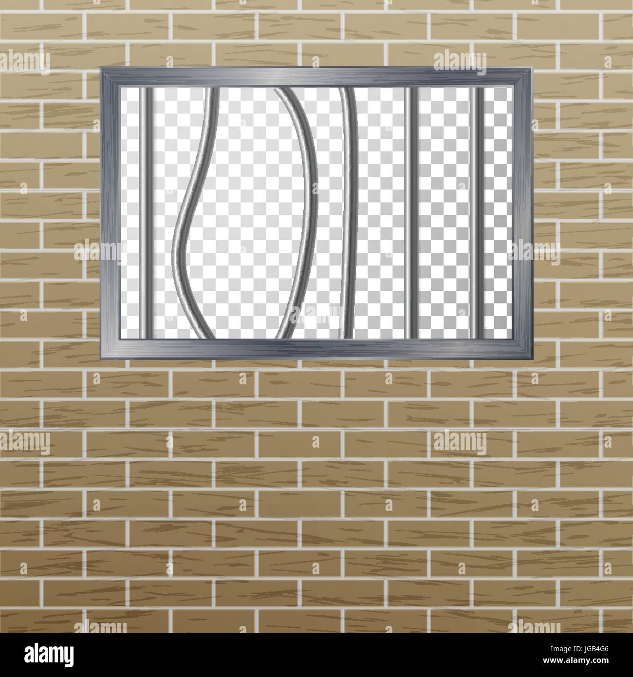 Gefängnis-Fenster mit Bars und Mauer. Vektor Pokey Konzept. Gefängnis ...