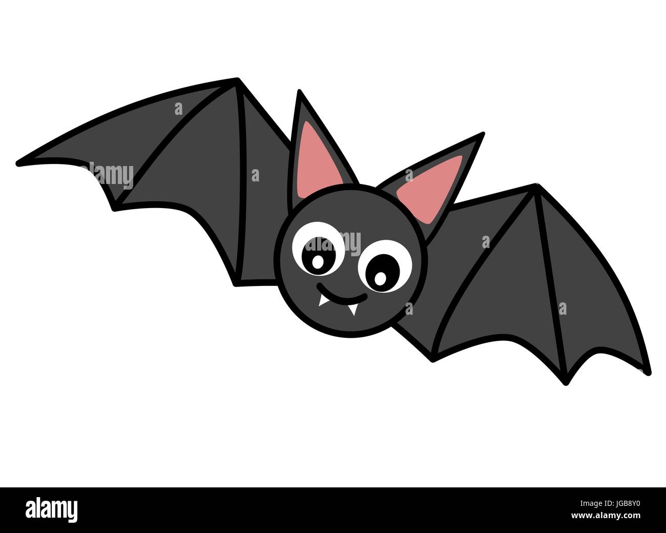 Cute cartoon bat Vector Illustration auf weißem Hintergrund Stock ...