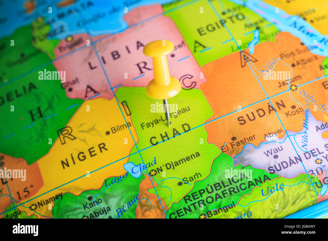 Chad map pin -Fotos und -Bildmaterial in hoher Auflösung – Alamy