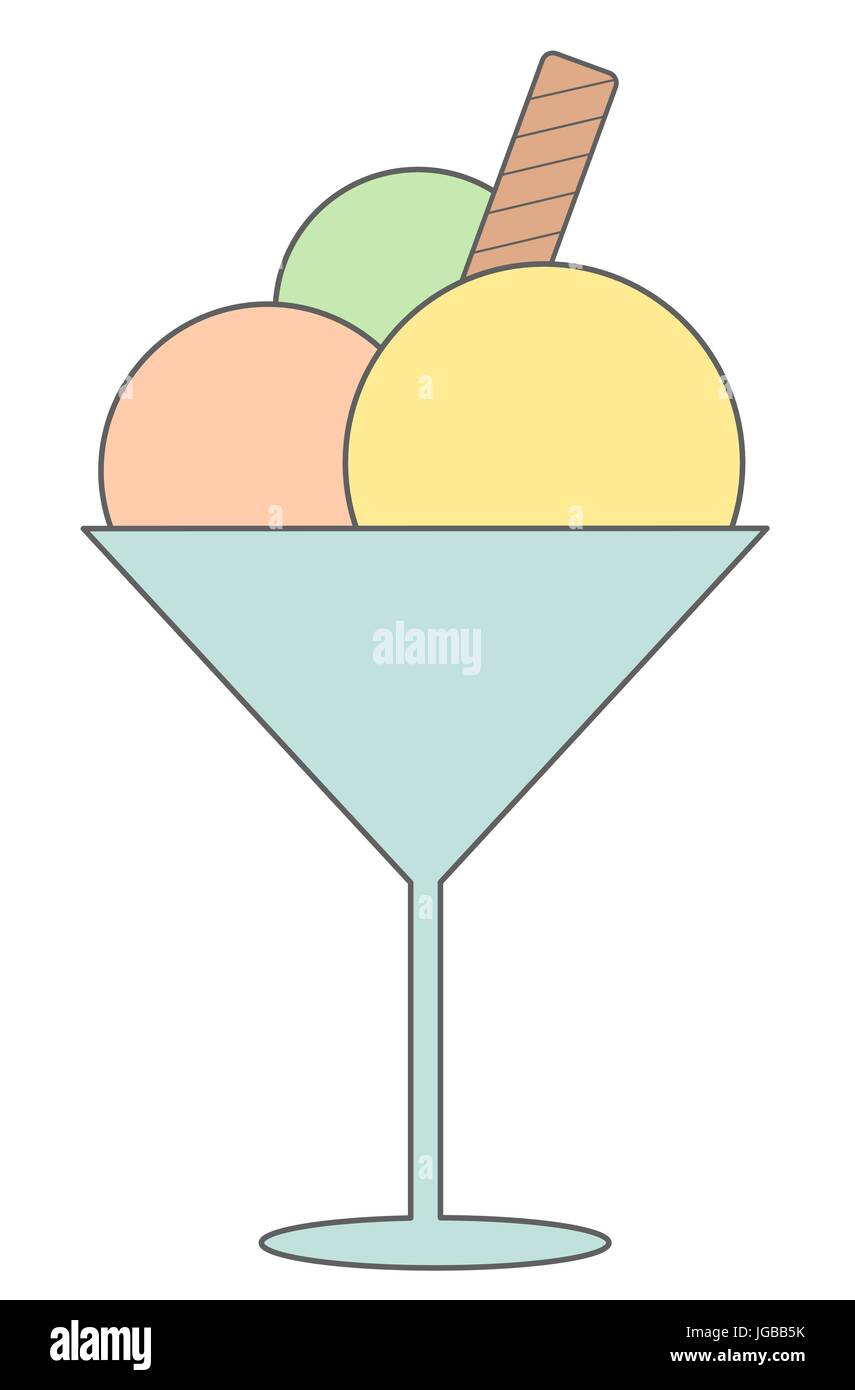Cute cartoon Eisbecher Vector Illustration auf weißem Hintergrund Stock ...