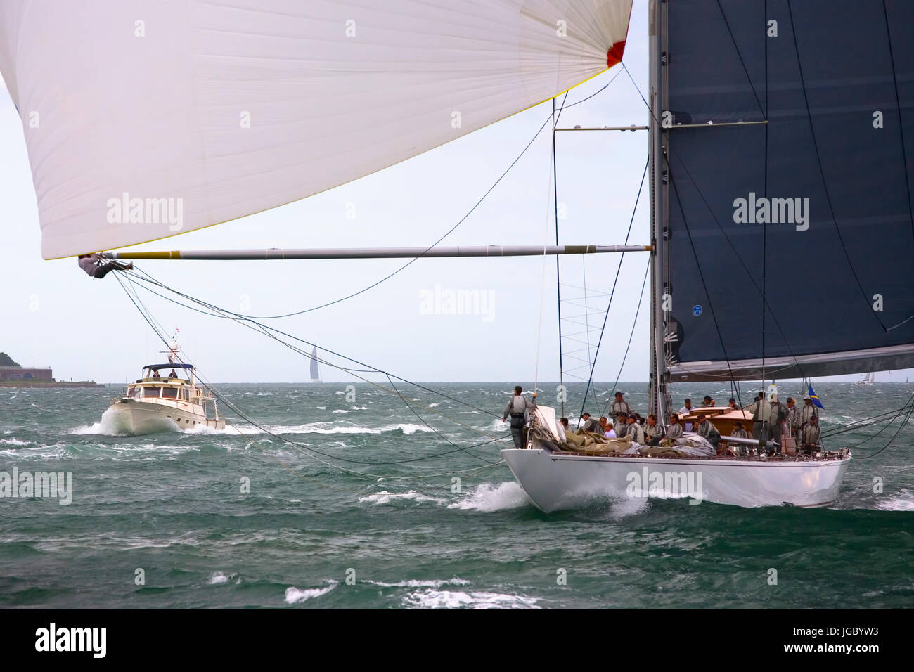 J-Class-Yacht "Ranger" (J5) in Rennen 2 der J-Klasse-Solent-Regatta ...