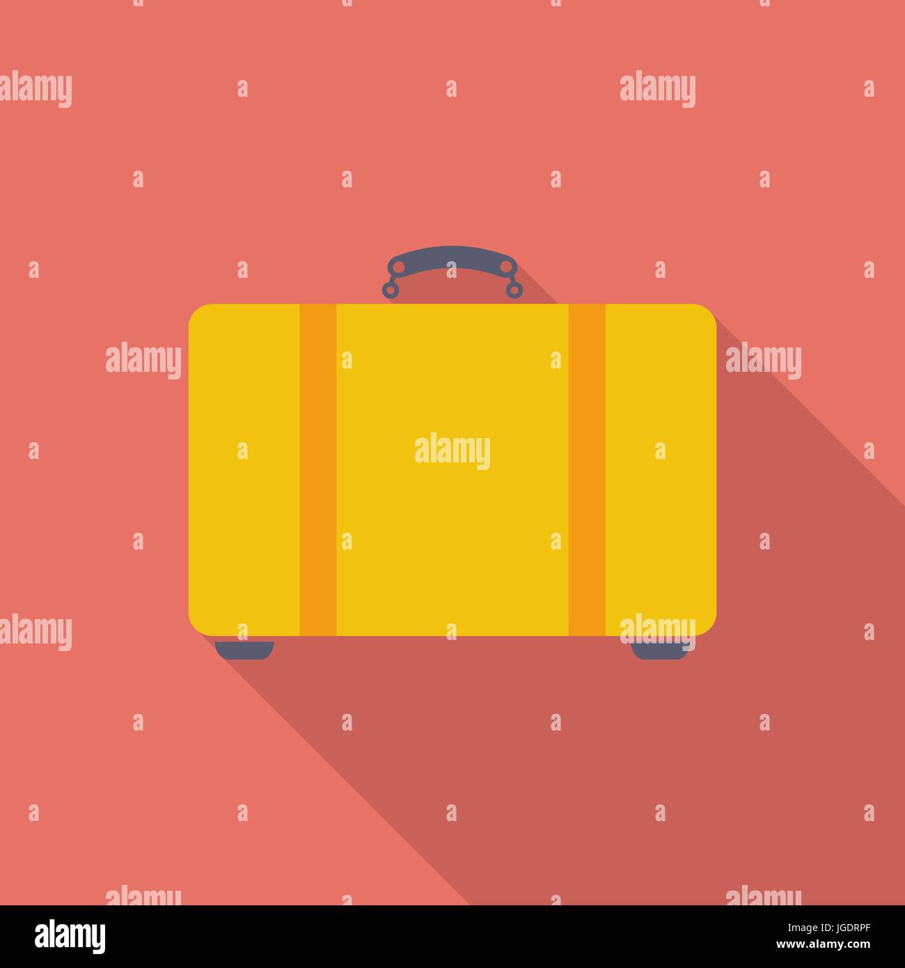 Koffer-Symbol. Flache Vektor zugehörige Symbol mit langen Schatten für ...