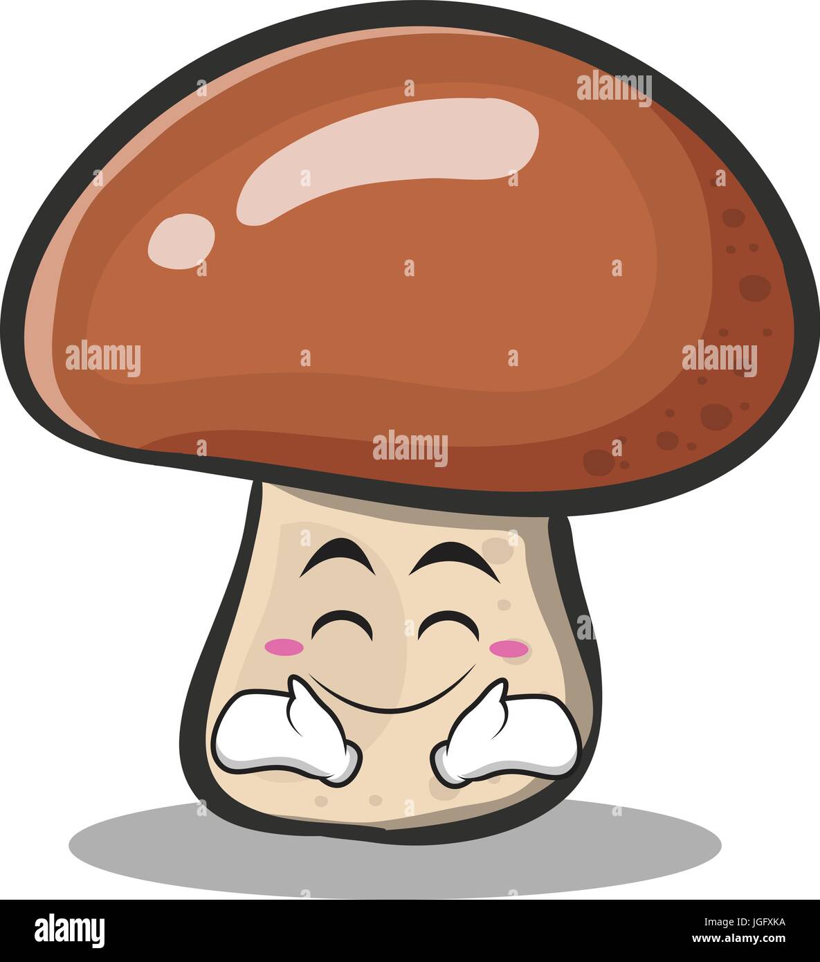 Cartoon Happy Cute Champignon Mushroom Stockfotos und -bilder Kaufen ...