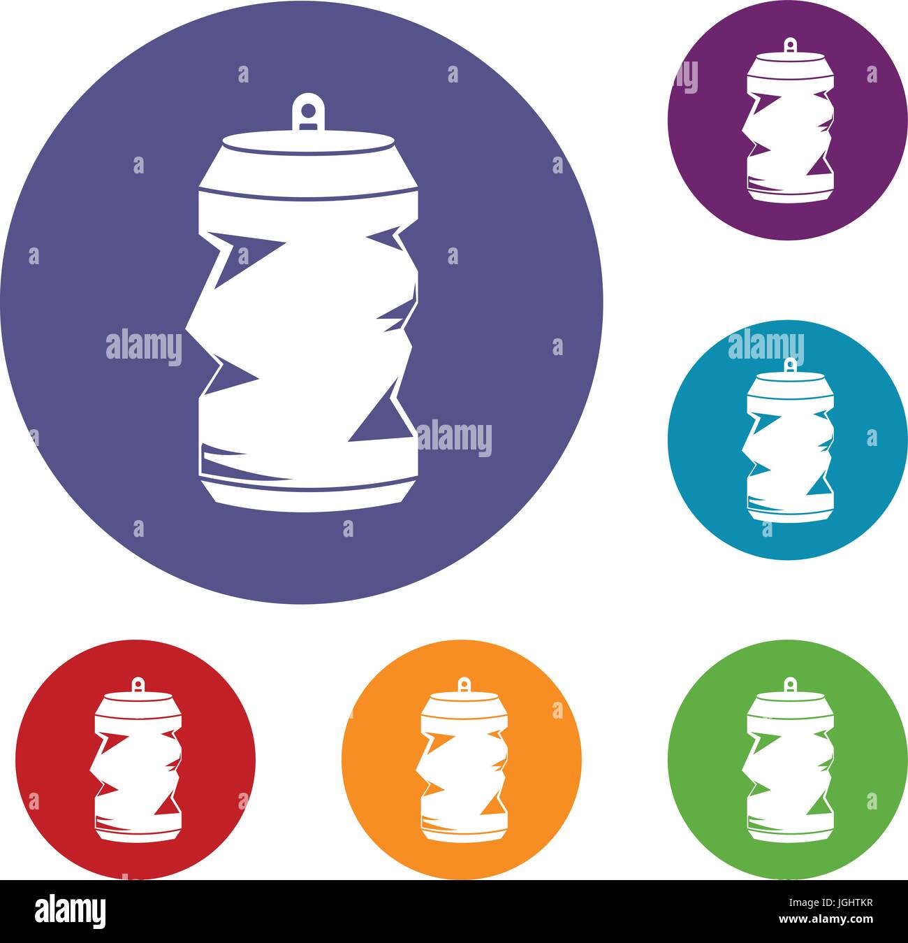 Zerknitterte Aluminium Dosen Icons set Stock-Vektorgrafik - Alamy