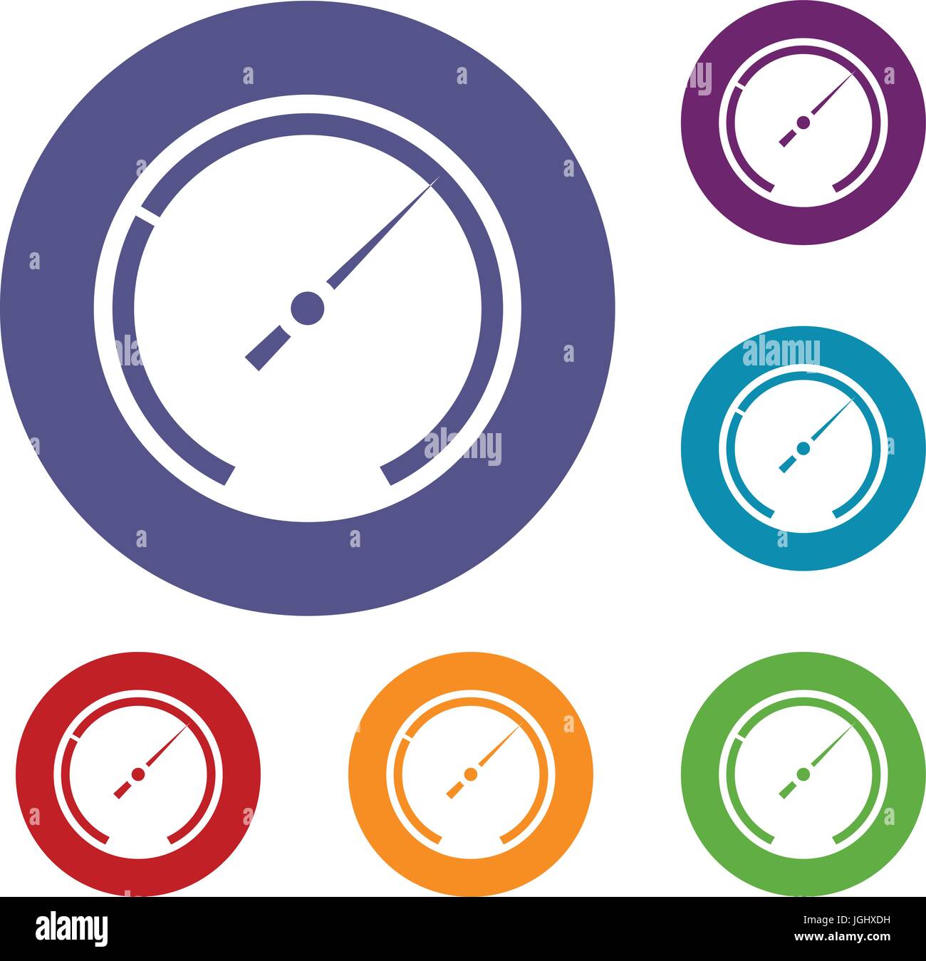 Speedometer icon red circle set -Fotos und -Bildmaterial in hoher ...