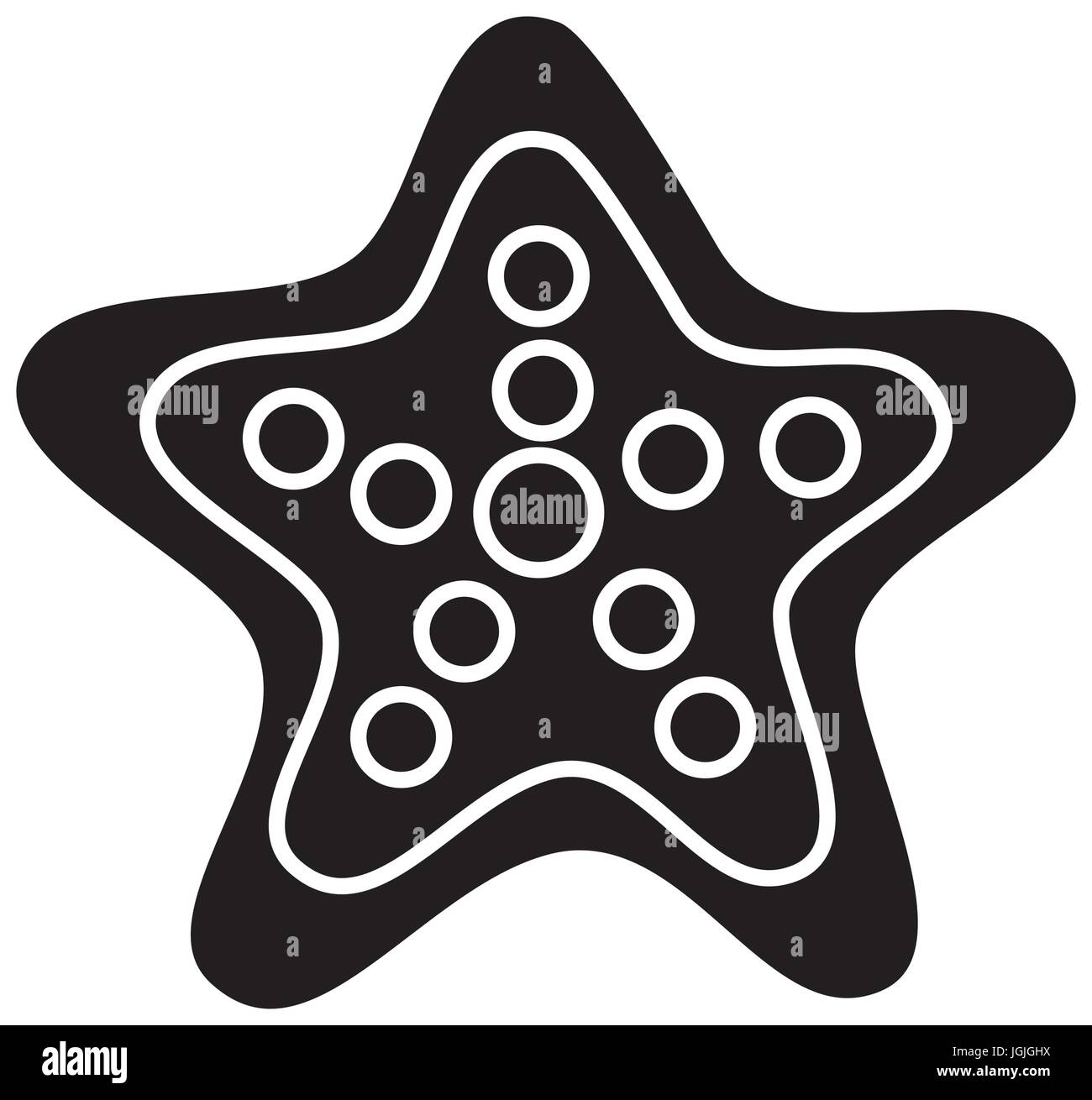 Seestern-Symbol auf weißem Hintergrund-Vektor-illustration Stock ...